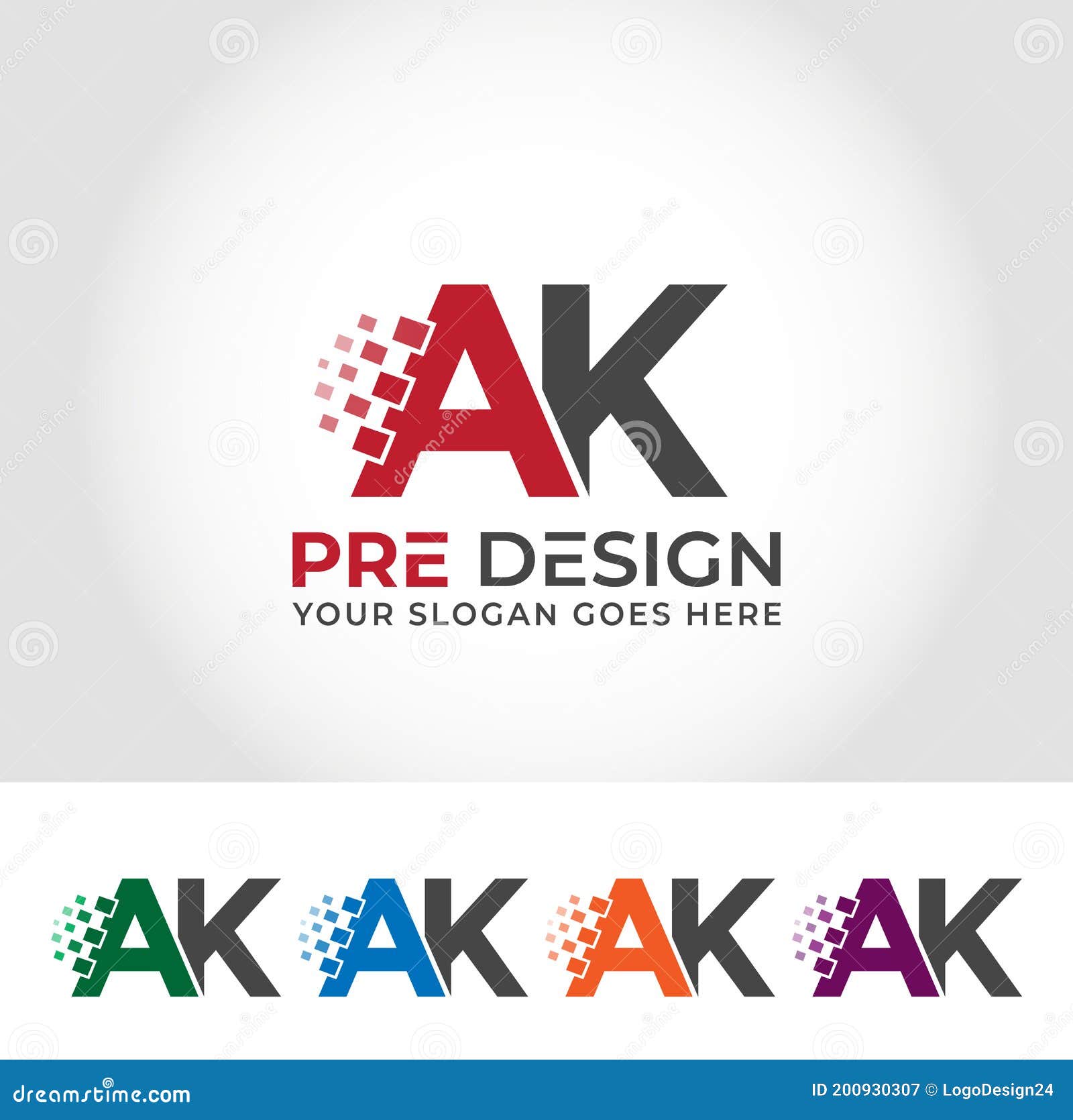 AK Alphabet Creative Logo Design Concept Stock Vector - Illustration of ...