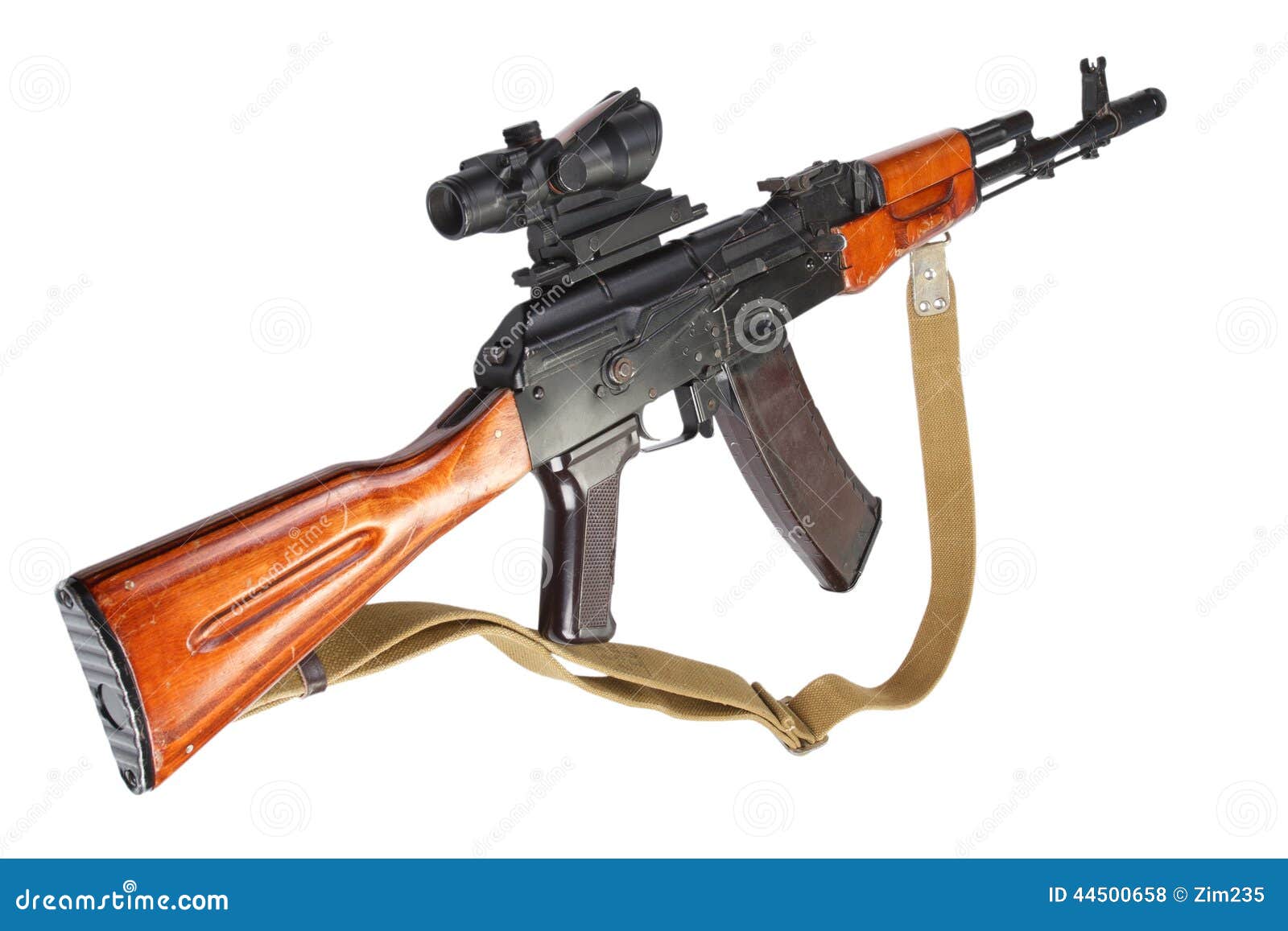 Ak 47 De Kalachnikov Avec La Vue Optique Photo stock - Image of fond ...