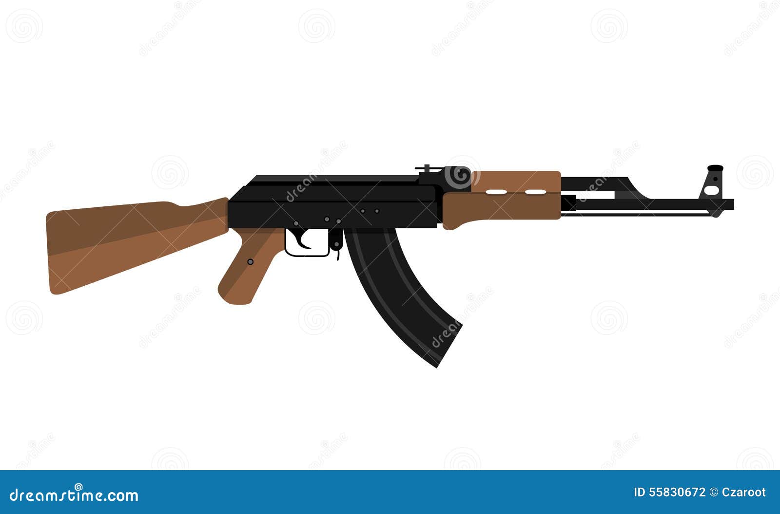 AK-47 Kalashnikov Assault Rifle Stock Vector - Illustration of icon ...