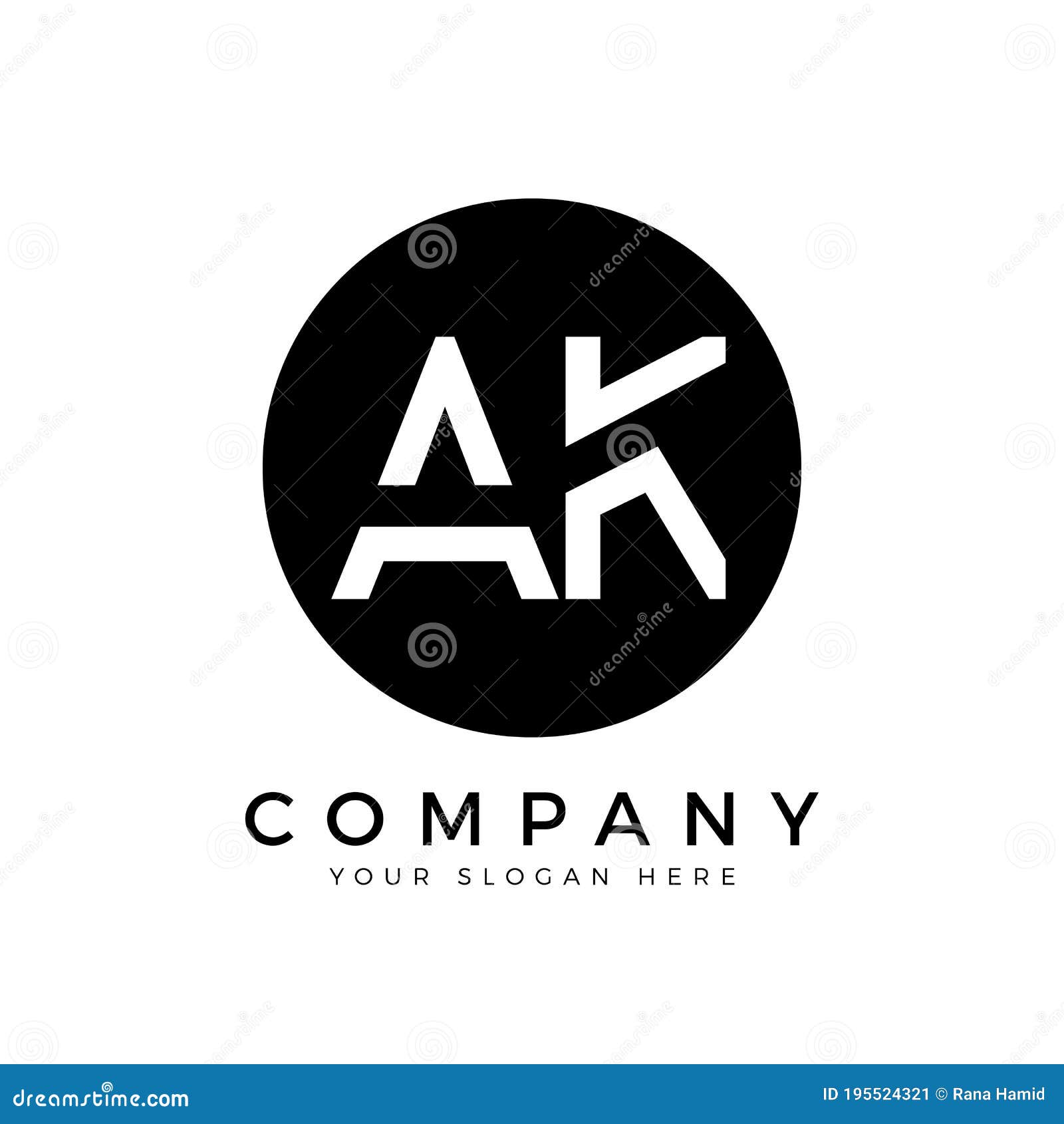 AK Logo Design Business Typography Vector Template. Creative Linked ...