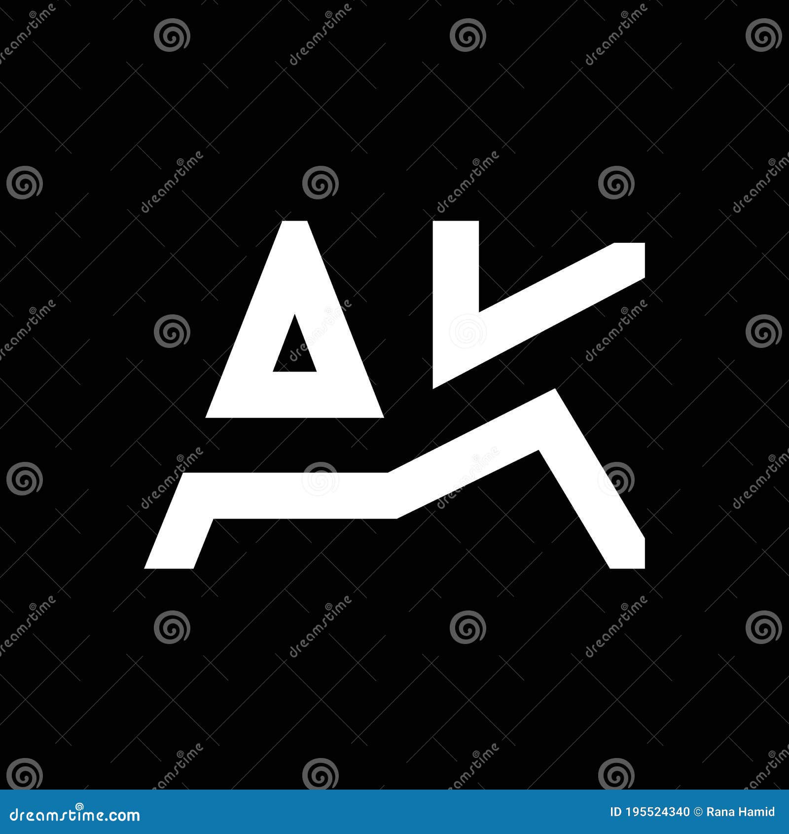 AK Logo Design Business Typography Vector Template. Creative Linked ...