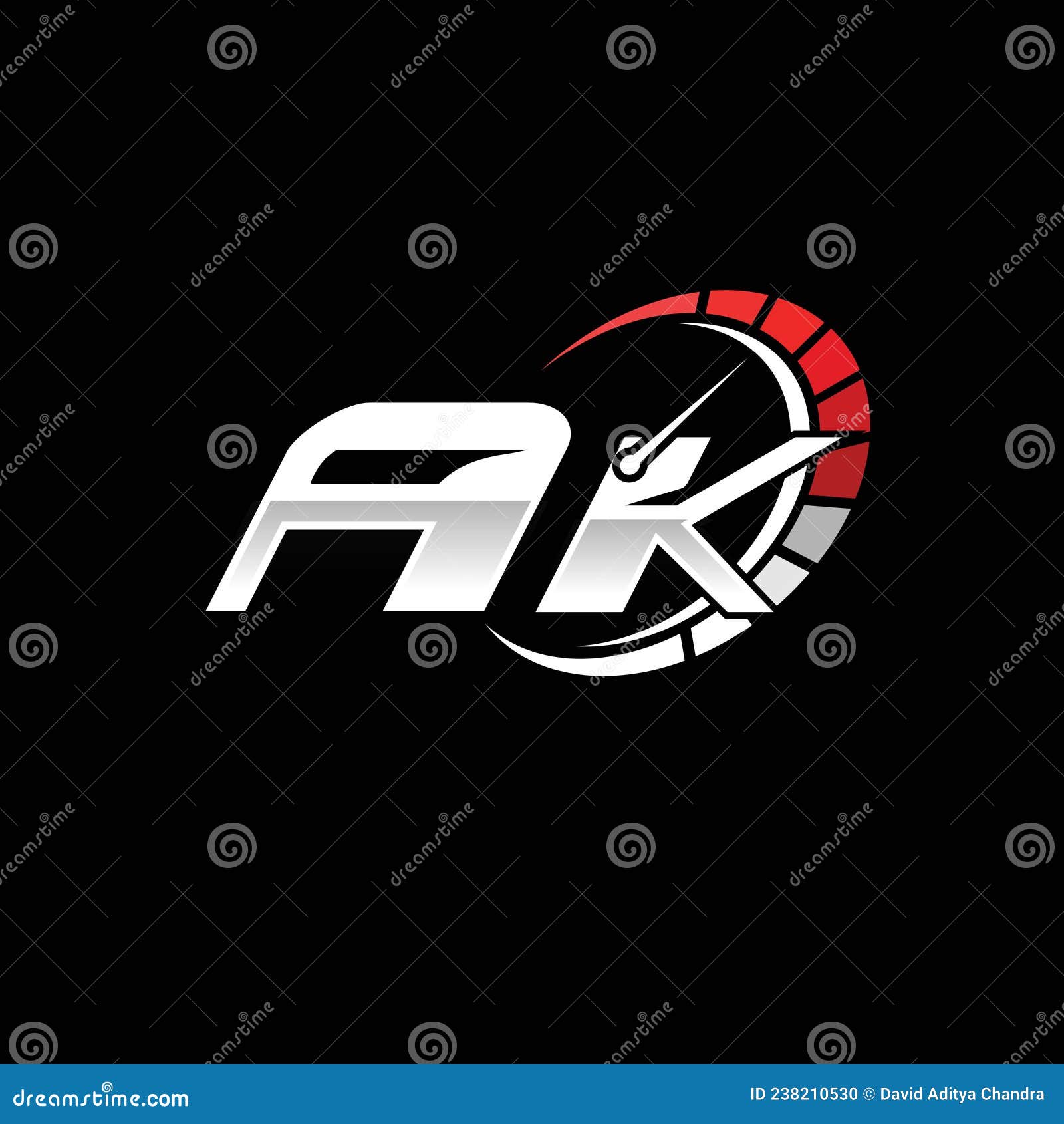 AK Logo Letter Speed Meter Racing Style Stock Vector - Illustration of ...
