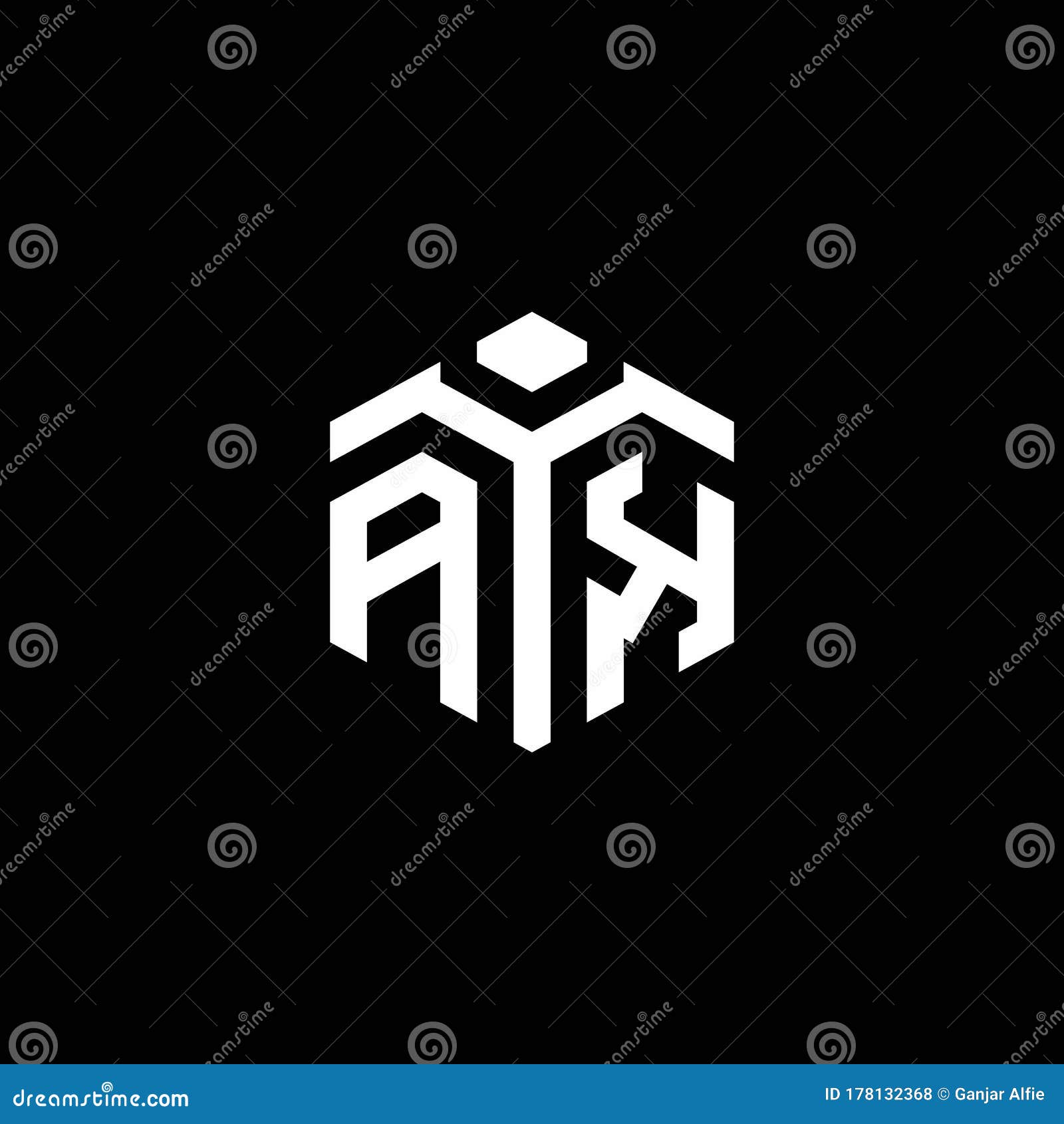 AK Monogram Logo with Abstract Hexagon Style Design Template Stock ...