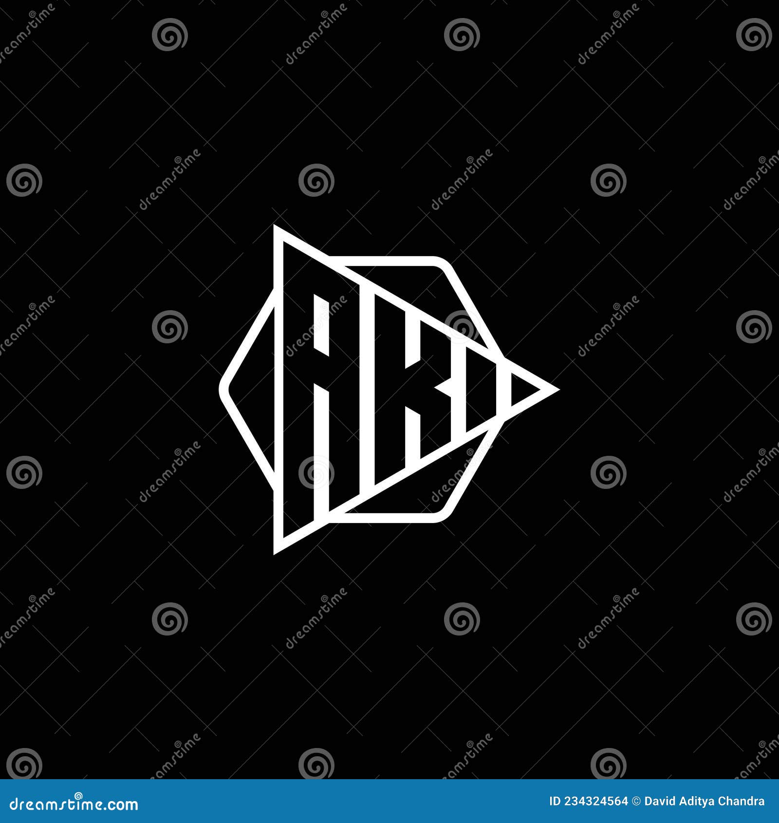 AK Logo Monogram Triangle Play Button Stock Vector - Illustration of ...