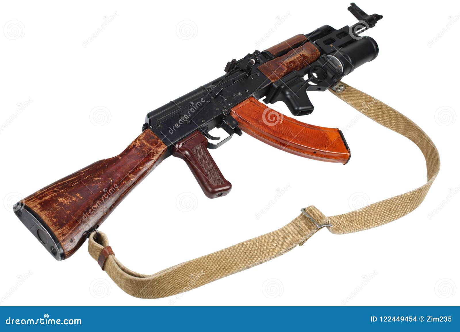 AK - 47 with Underbarrel Grenade Launcher Stock Photo - Image of crime ...