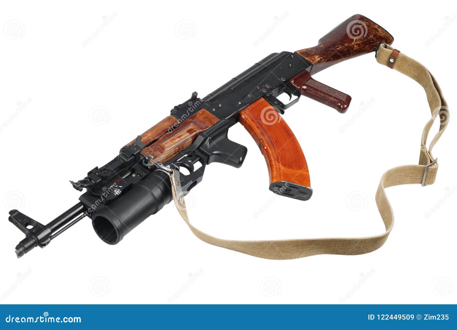 AK - 47 with Underbarrel Grenade Launcher Stock Image - Image of army ...