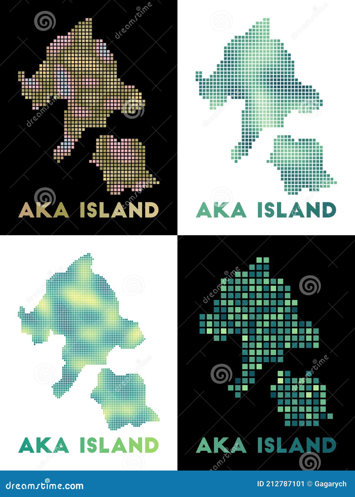 Aka Island map. stock vector. Illustration of digital - 212787101