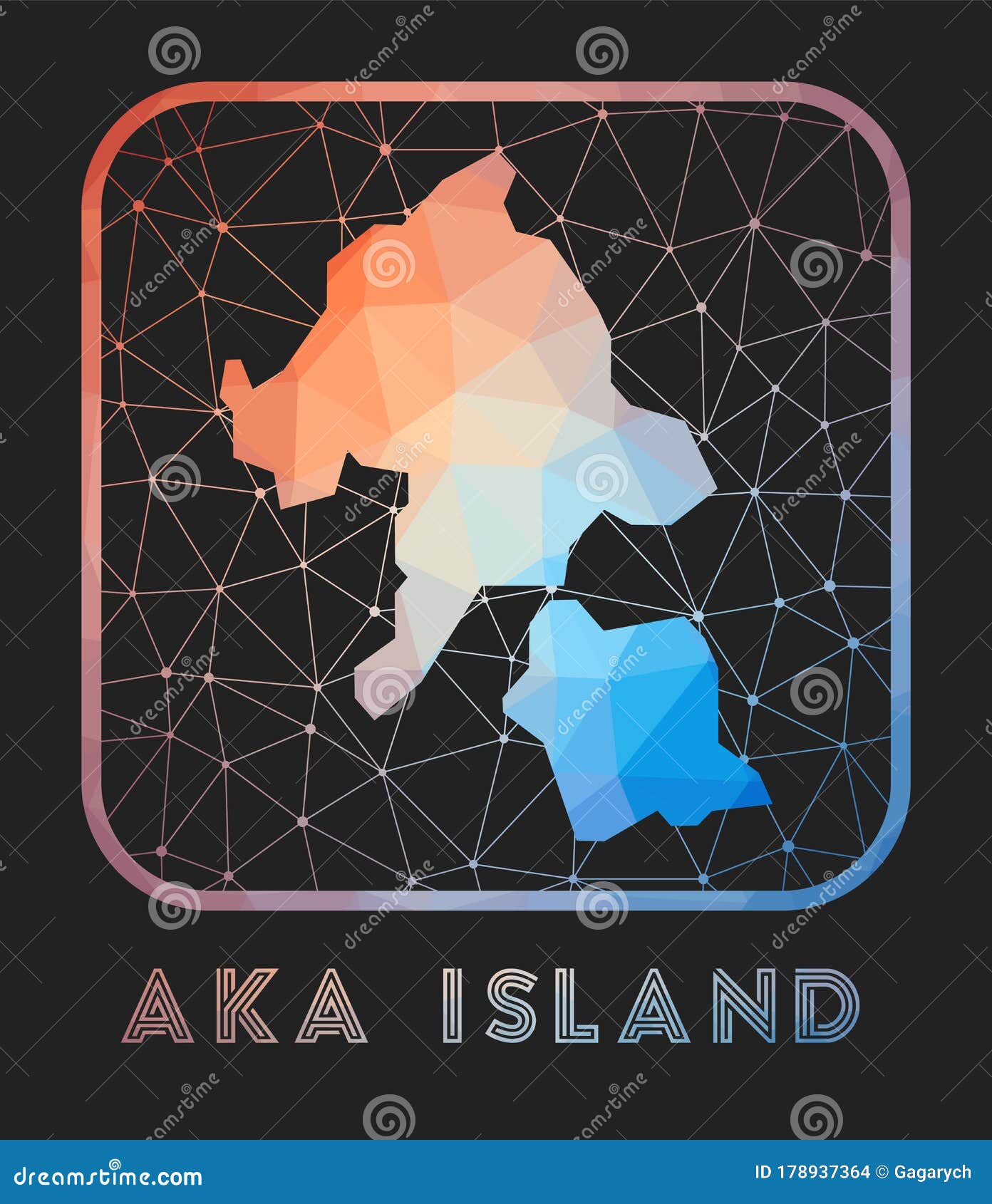 Aka Island map design. stock vector. Illustration of icon - 178937364