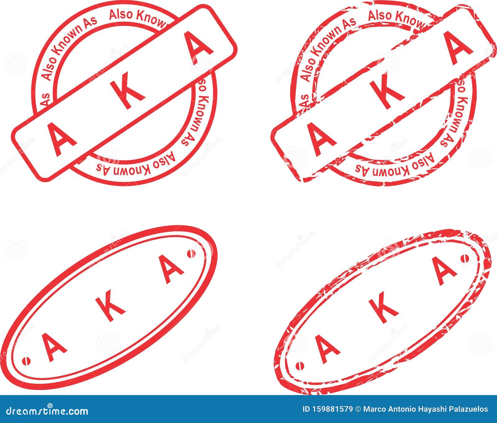 AKA Red Stamp Acronym Sticker Collection Stock Vector - Illustration of ...