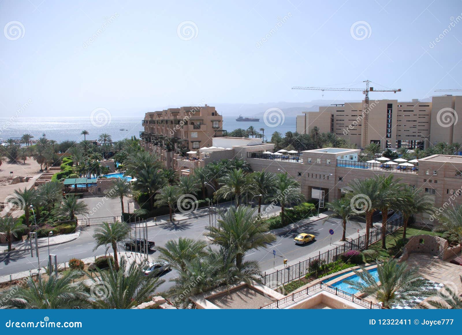 Akaba - town on seaside stock image. Image of cafe, resort - 12322411
