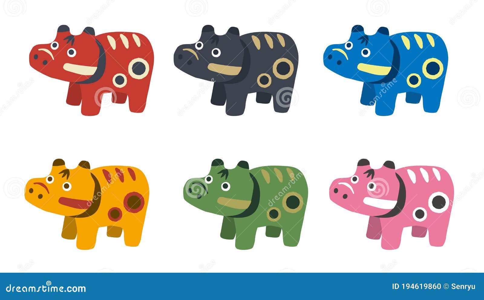 Akabeko illustration stock vector. Illustration of cute - 194619860