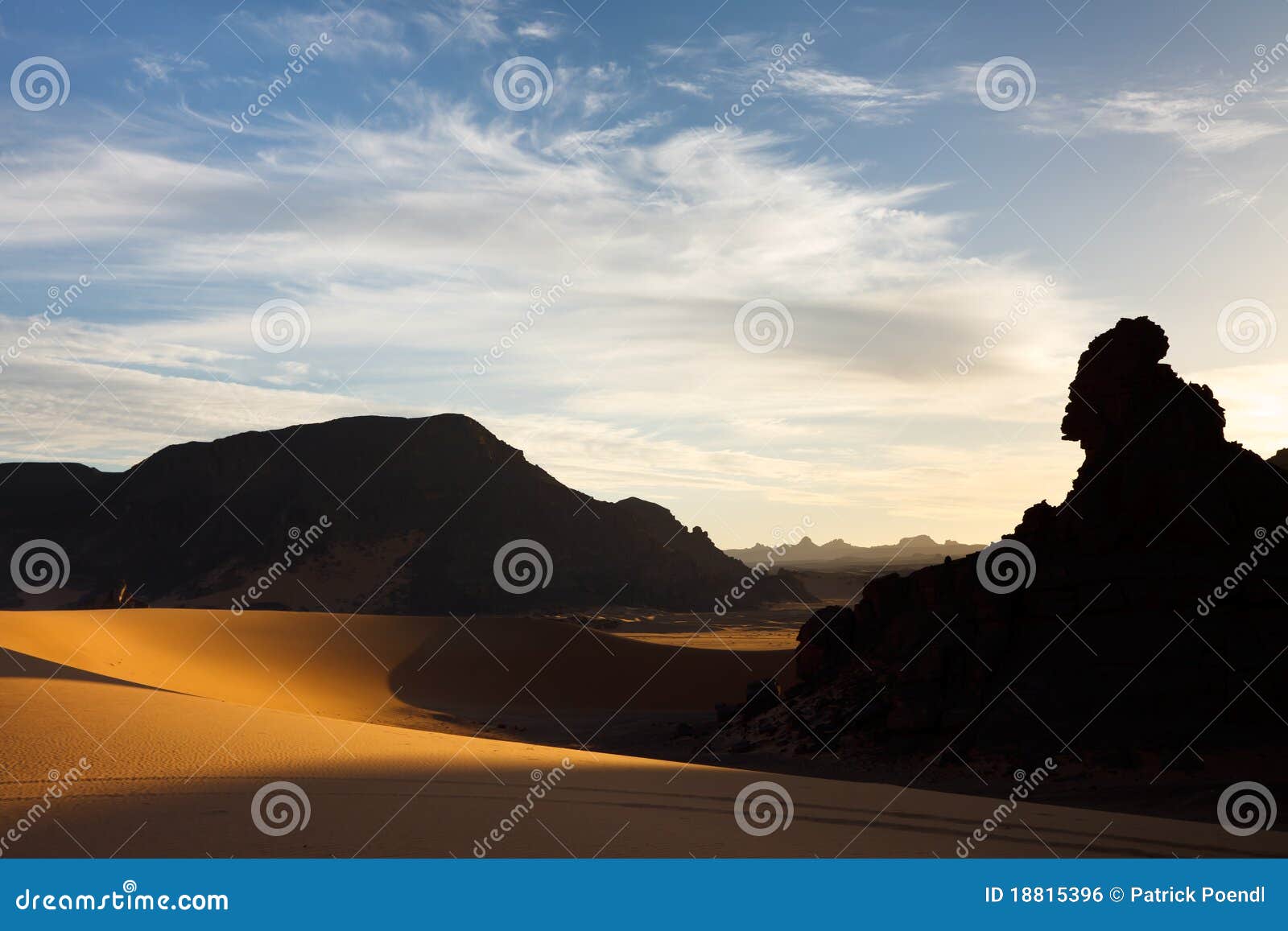 Akakus (Acacus) Mountains, Sahara, Libya at Sunset Stock Photo - Image ...