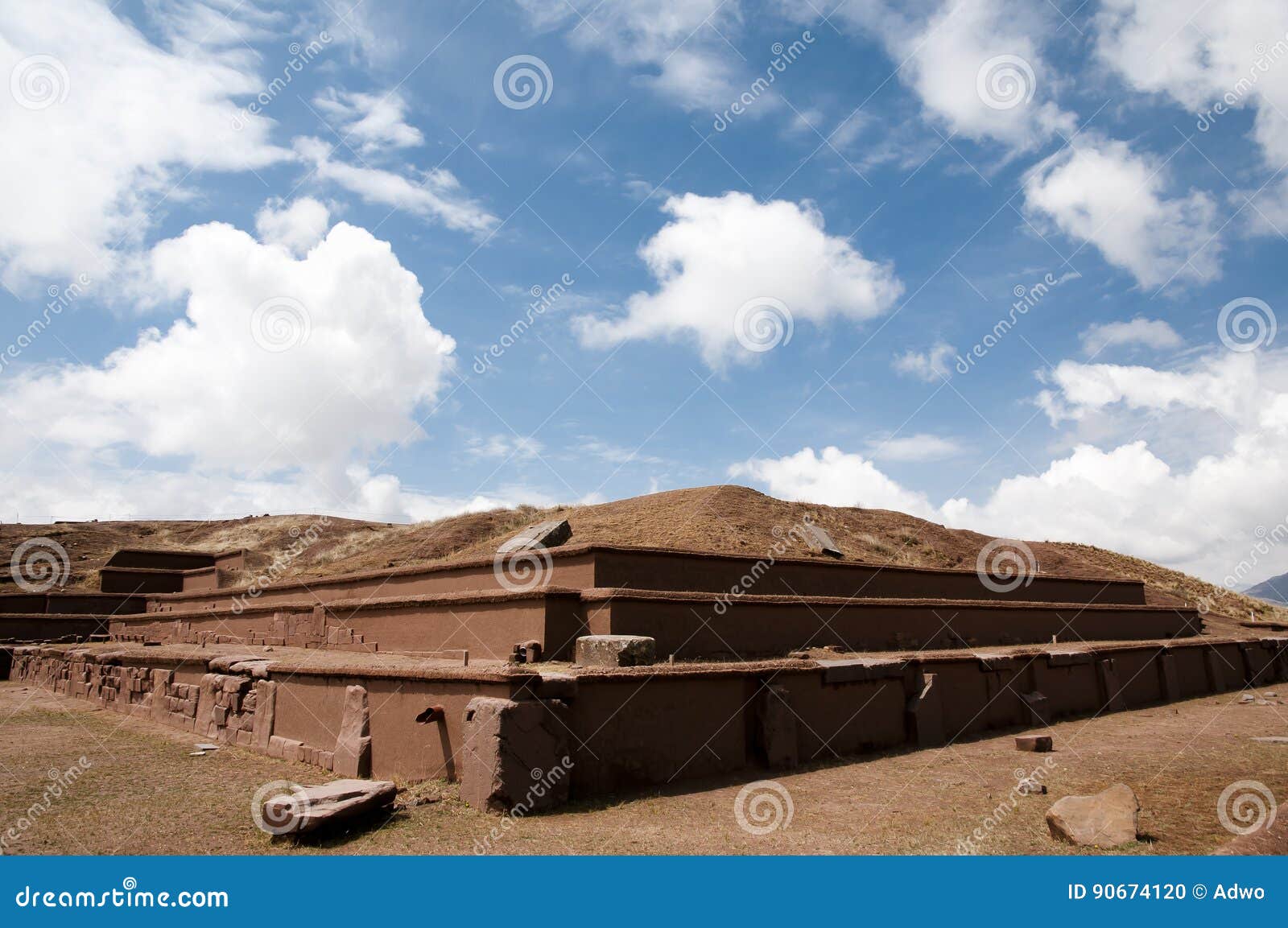 Akapana Pyramid - Tiwanaku - Bolivia Stock Photo - Image of culture ...