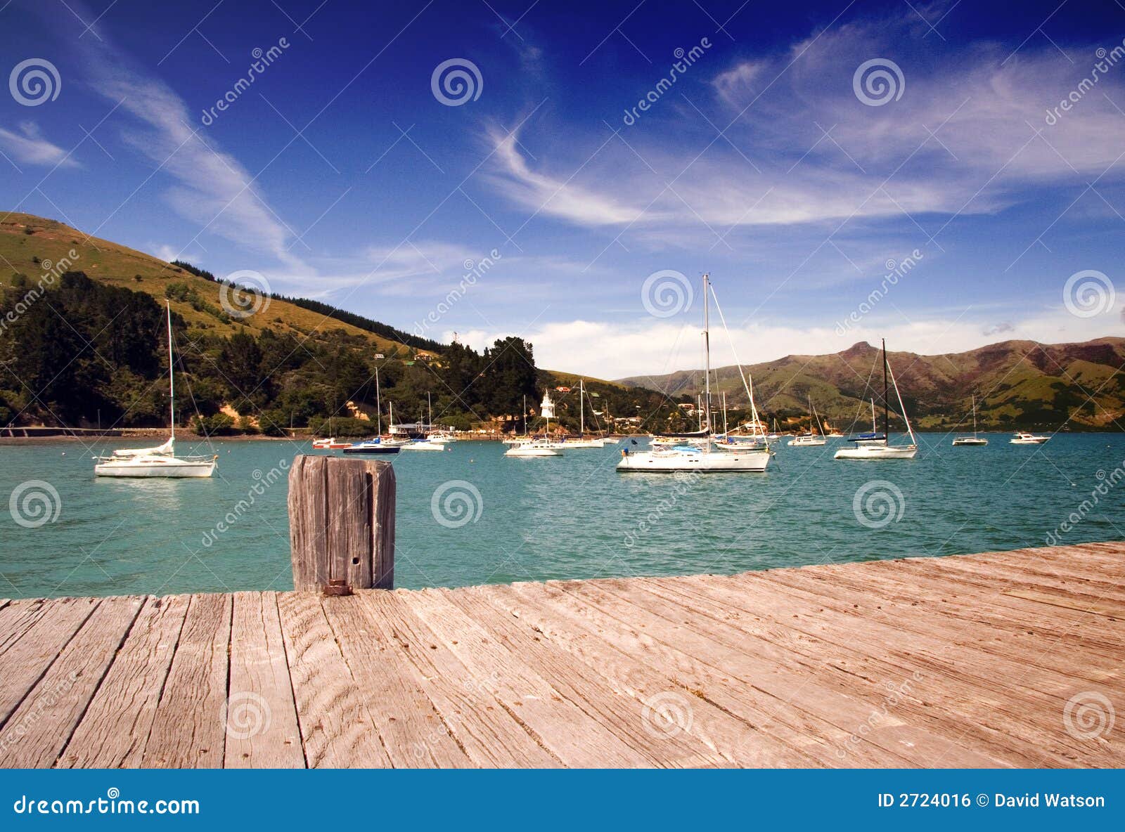 Akaroa Harbour stock photo. Image of blue, akaroa, zealand - 2724016