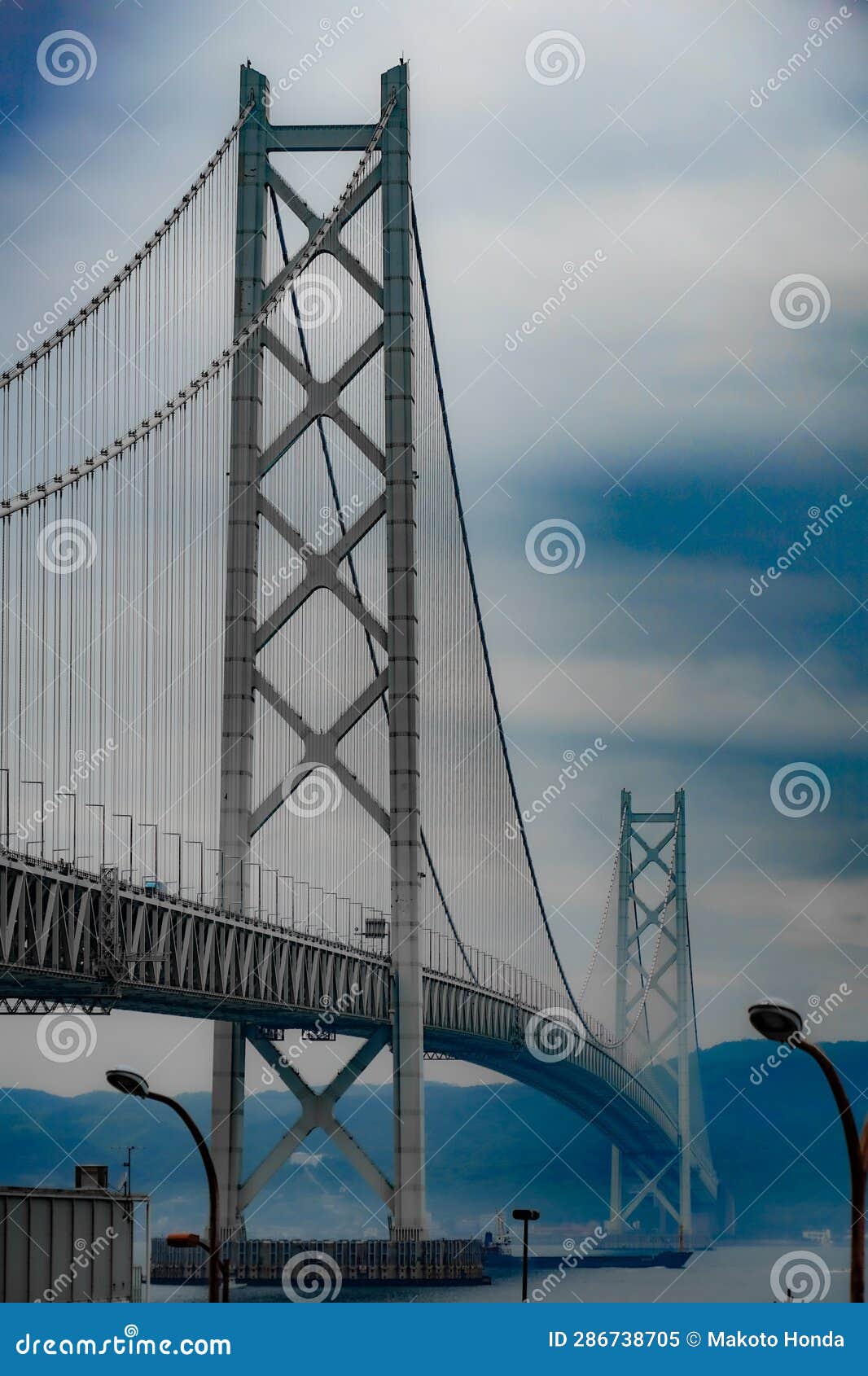 Akashi Strait Bridge stock image. Image of city, longest - 286738705