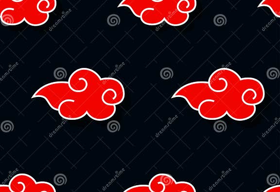 Akatsuki seamless pattern stock vector. Illustration of naruto - 126507530