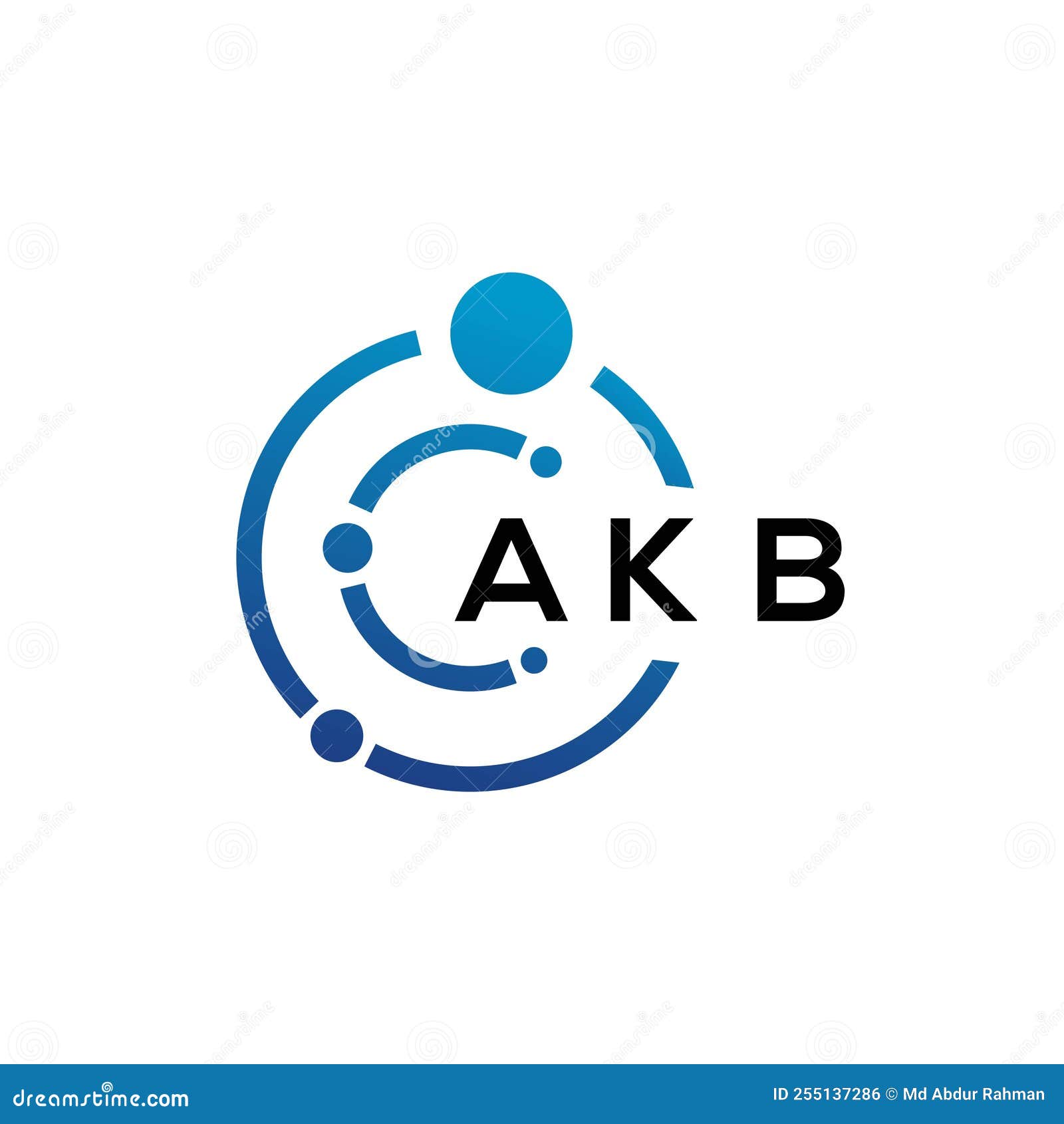AKB Letter Logo Design on Black Background. AKB Creative Initials ...