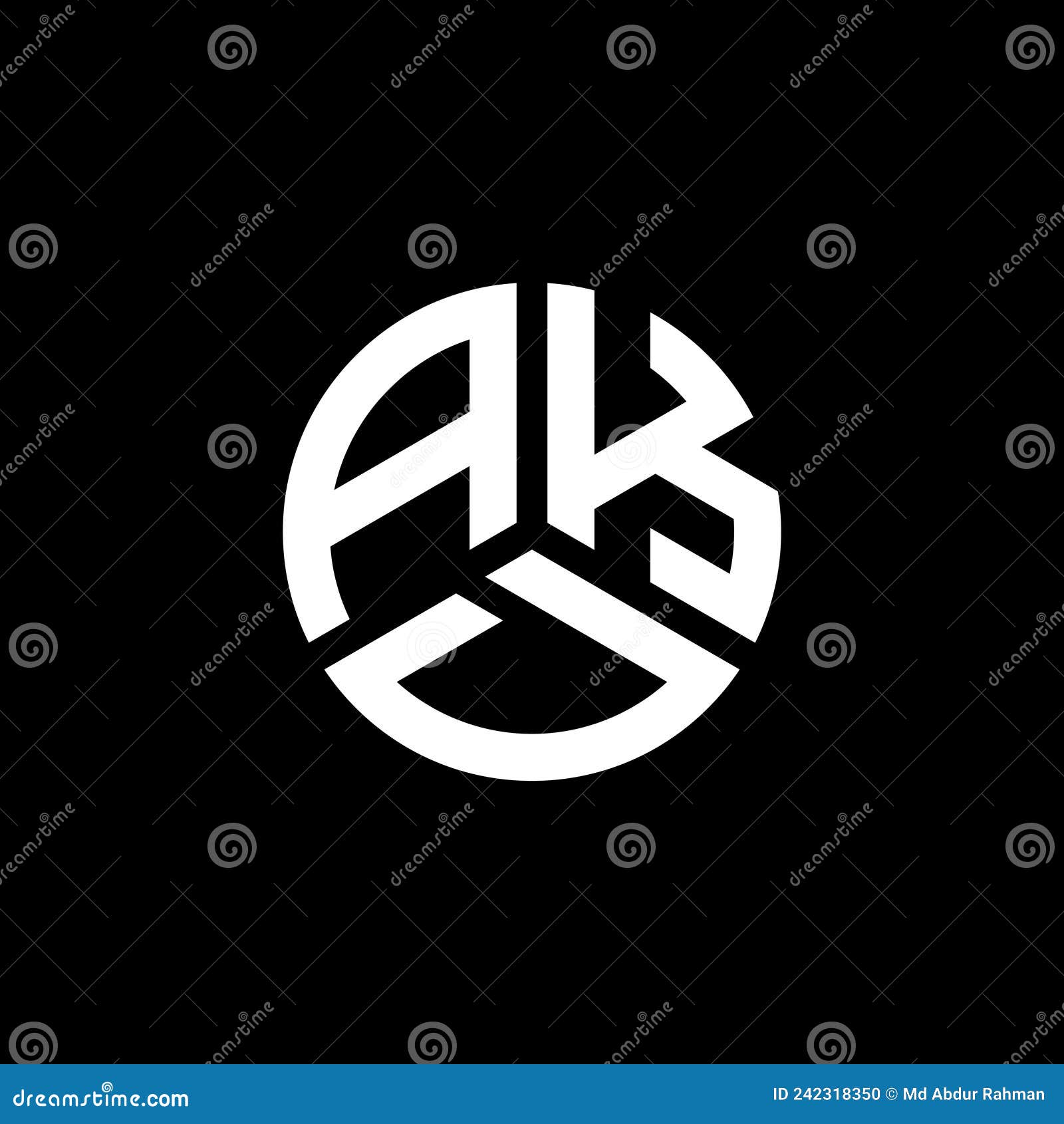 AKD Letter Logo Design on White Background. AKD Creative Initials ...