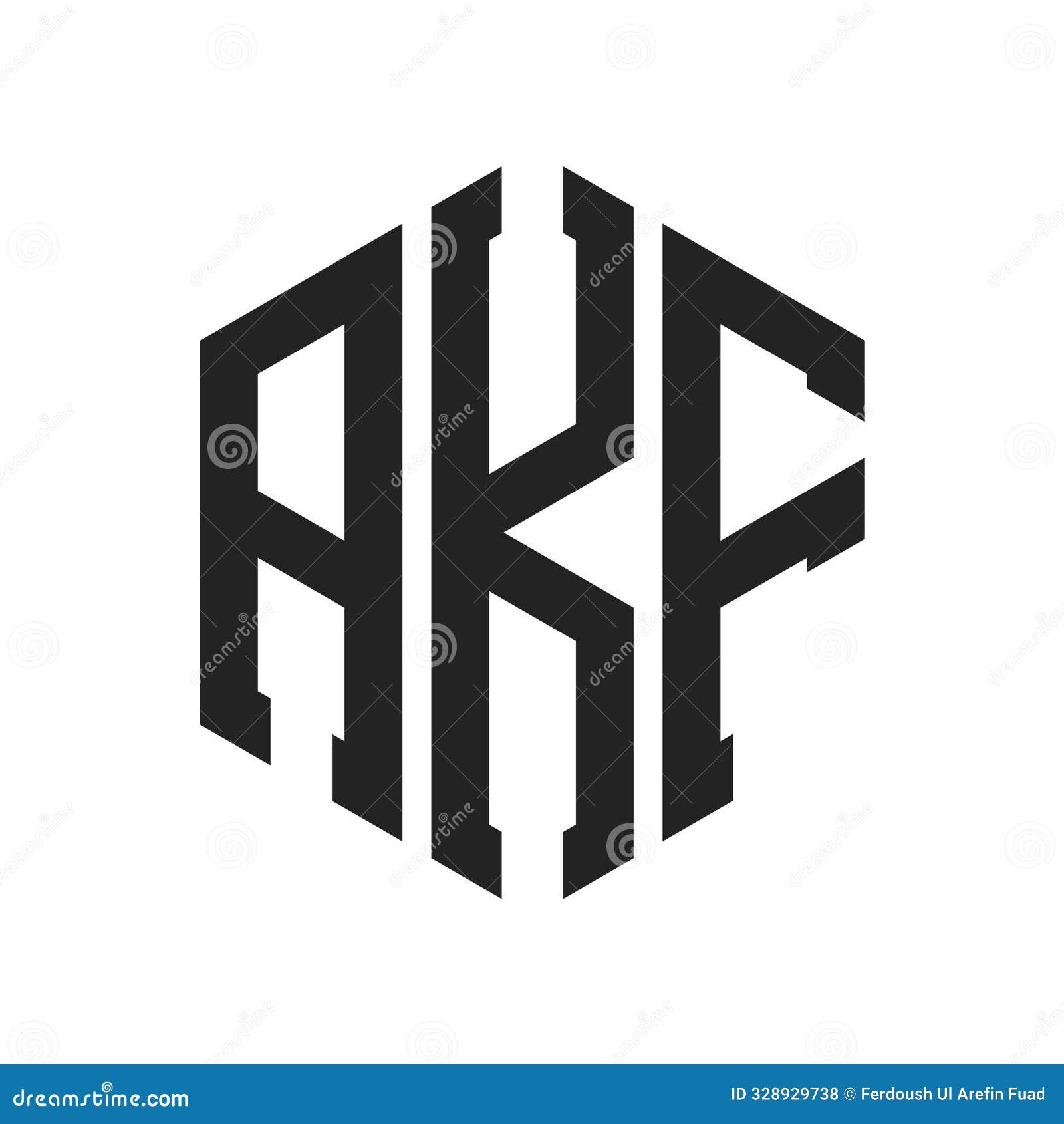 AKF Logo Design. Initial Letter AKF Monogram Logo Using Hexagon Shape ...