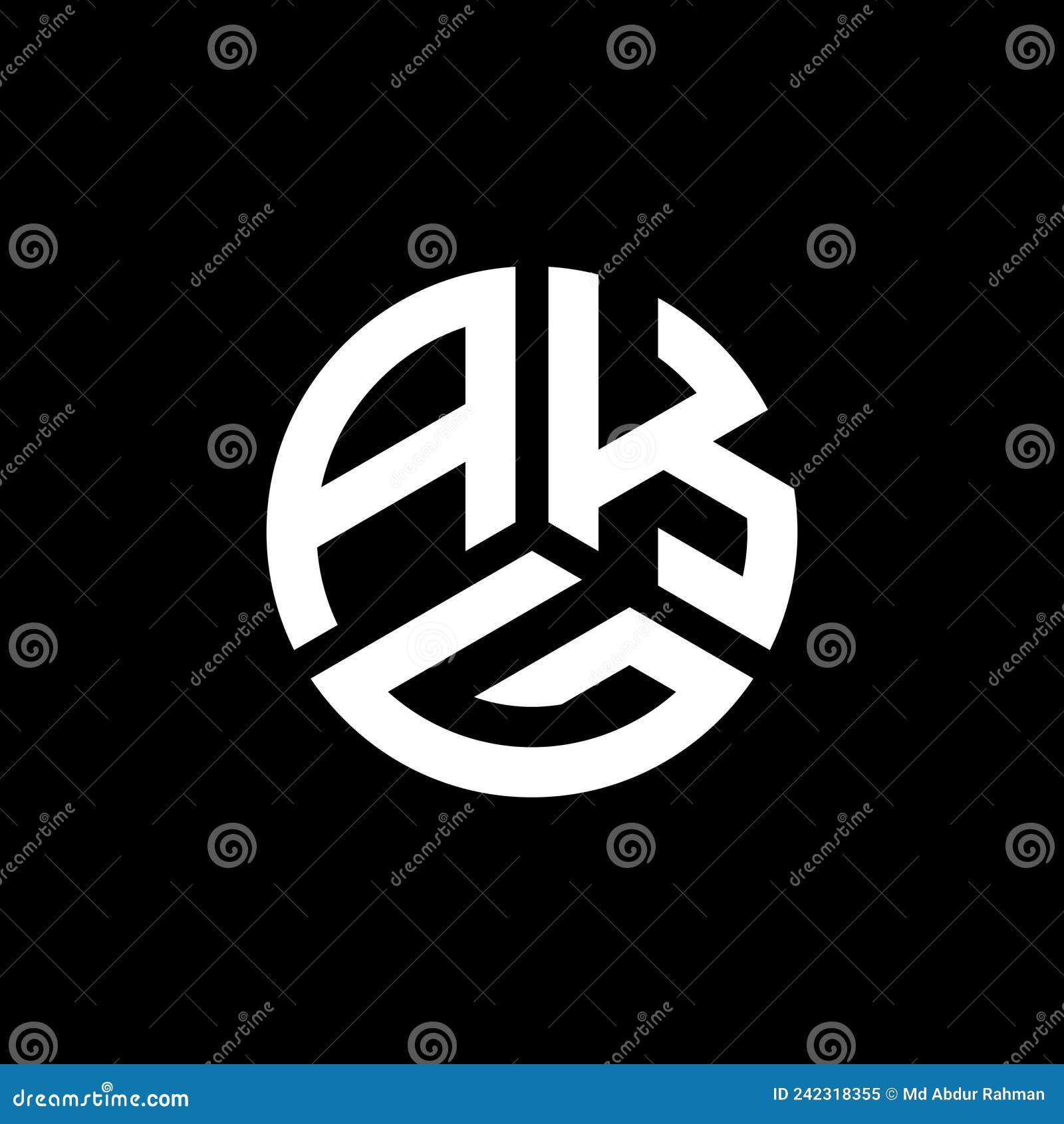 AKG Letter Logo Design on White Background. AKG Creative Initials ...