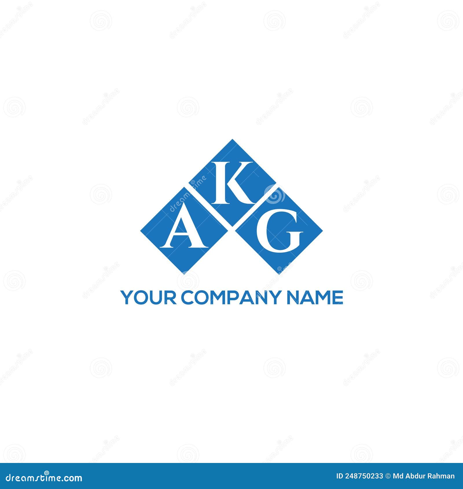 AKG Letter Logo Design on WHITE Background. AKG Creative Initials ...
