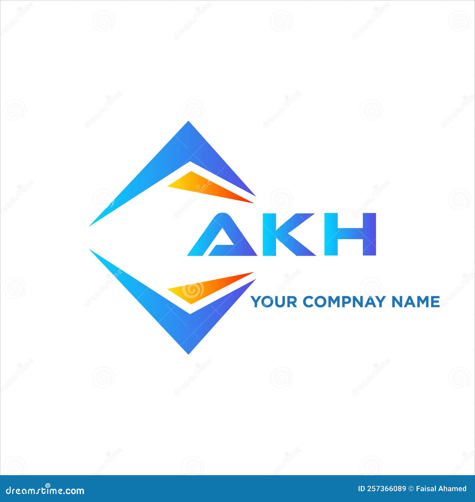 AKH Abstract Technology Logo Design on White Background. AKH Creative ...