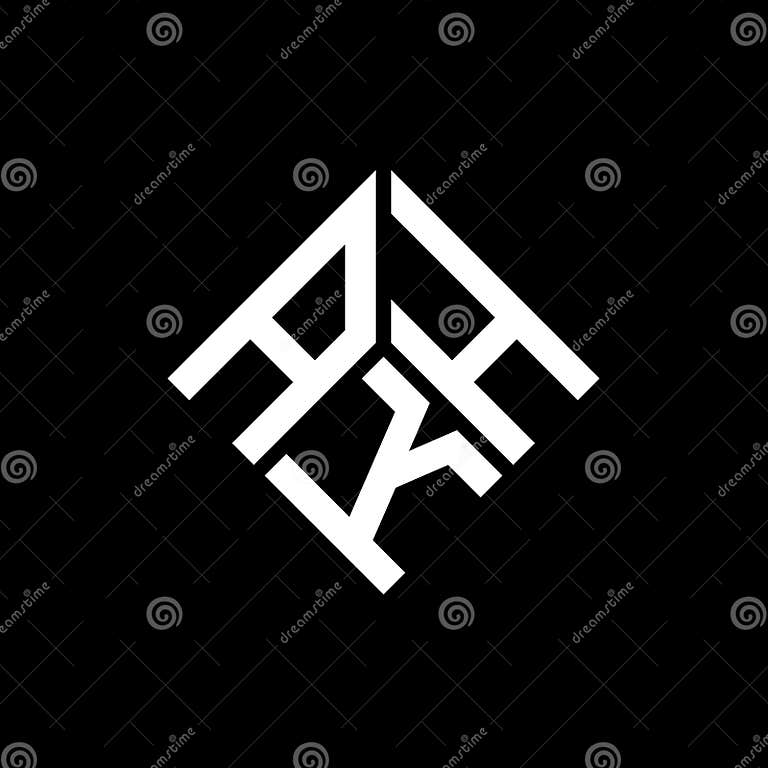 AKH Letter Logo Design on Black Background. AKH Creative Initials ...