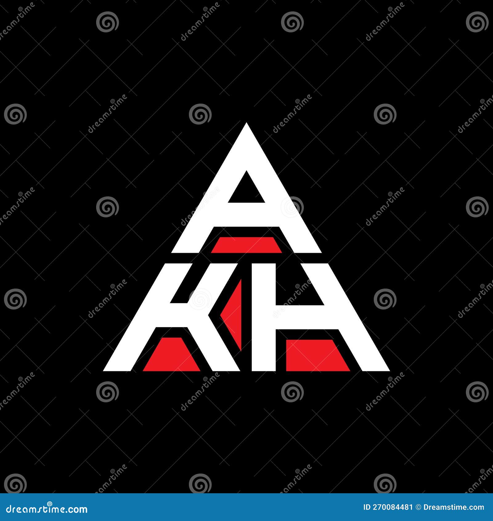 AKH Triangle Letter Logo Design with Triangle Shape. AKH Triangle Logo ...
