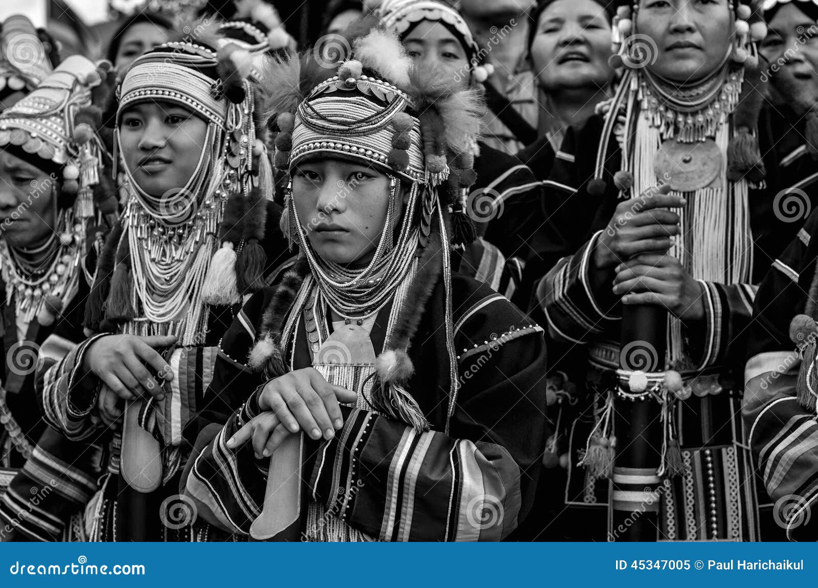 Akha Hill Tribe Traditional Dancing In Thailand. Editorial Photo ...