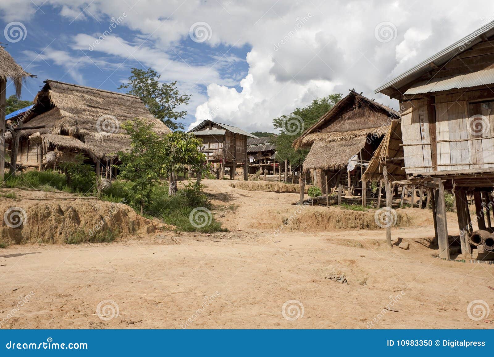 Akha Village Muang Sing, Laos Stock Photo - Image of straw, asia: 10983350