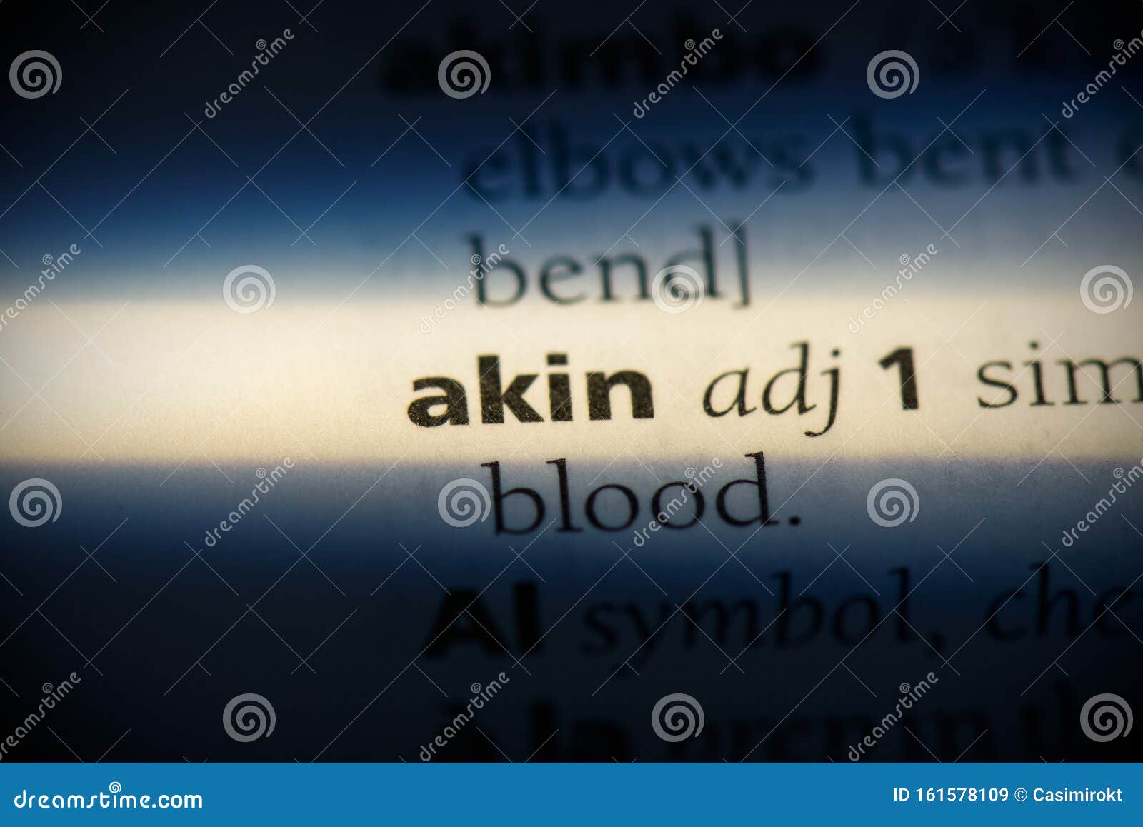 Akin stock image. Image of printed, info, close, learn - 161578109