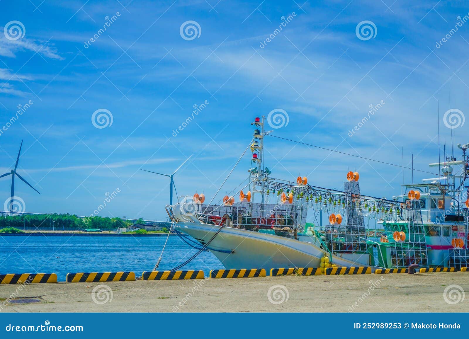Akita Port and Blue Sky stock image. Image of boat, fishing - 252989253