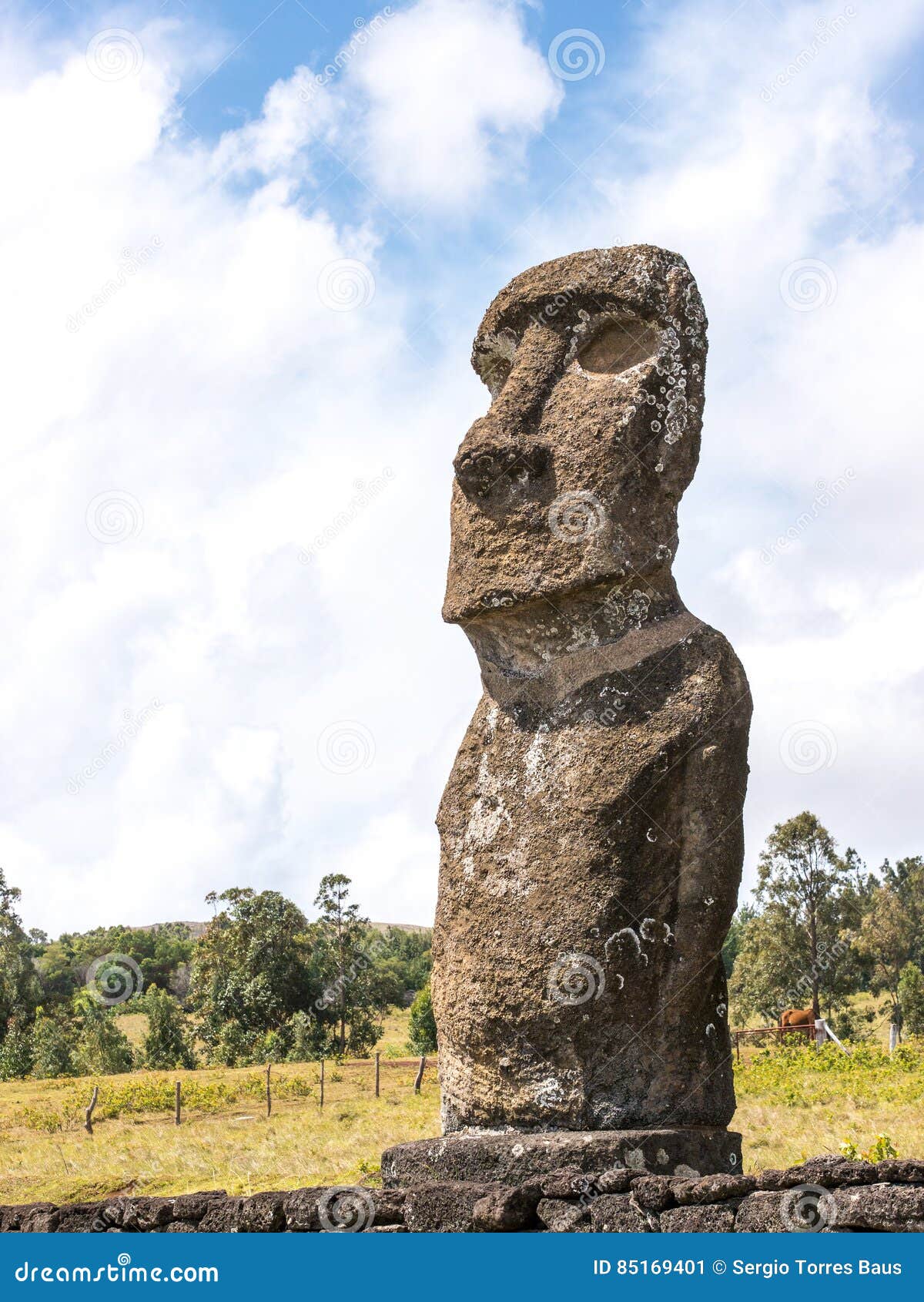 The Akivi Moai stock image. Image of america, moai, monolith - 85169401
