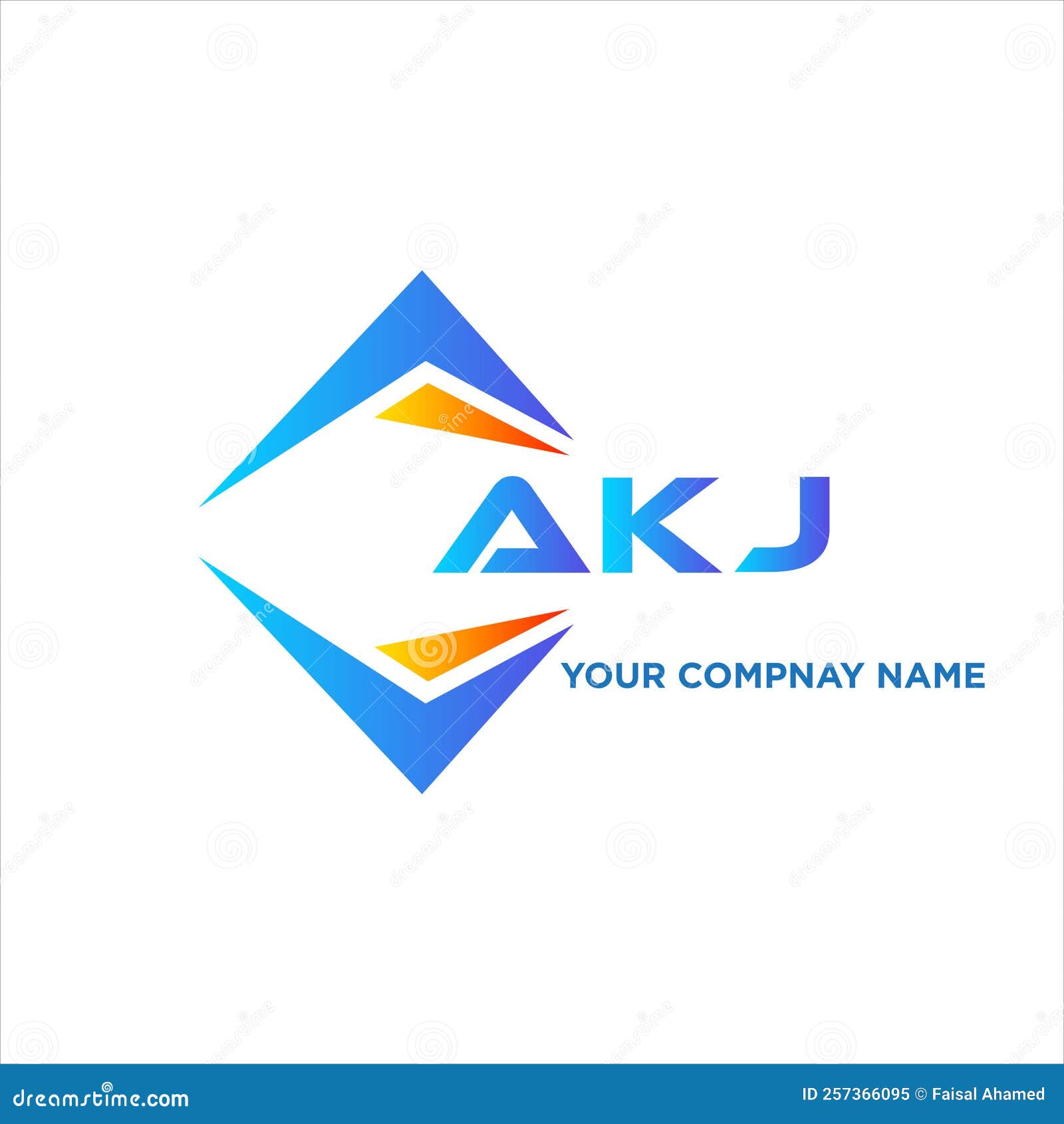 AKJ Abstract Technology Logo Design on White Background. AKJ Creative ...