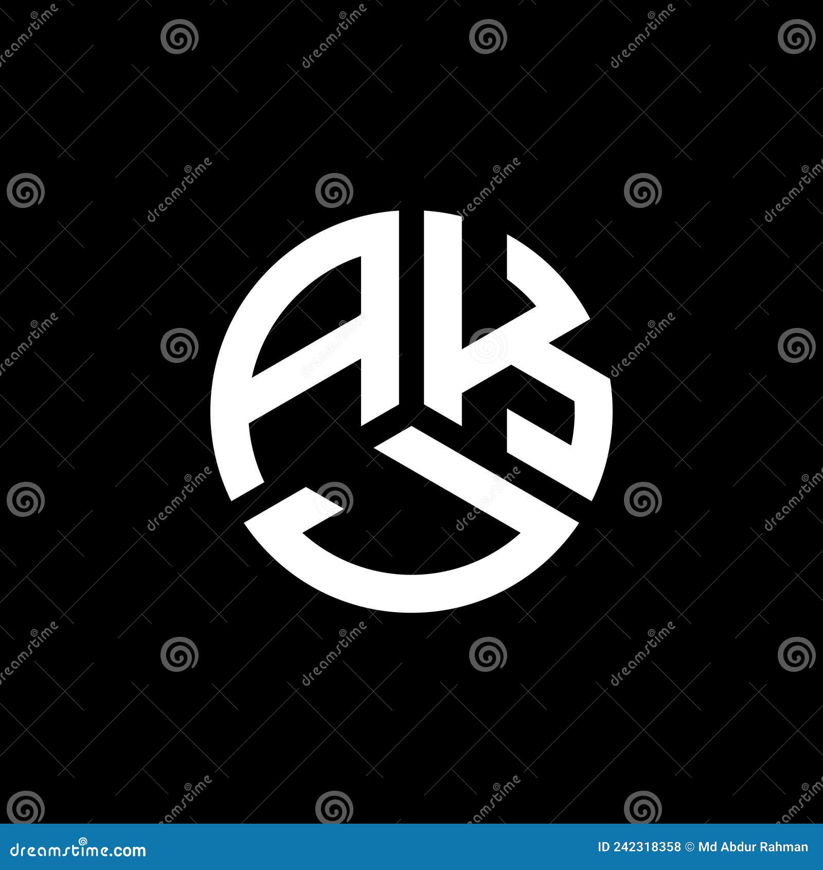 AKJ Letter Logo Design on White Background. AKJ Creative Initials ...