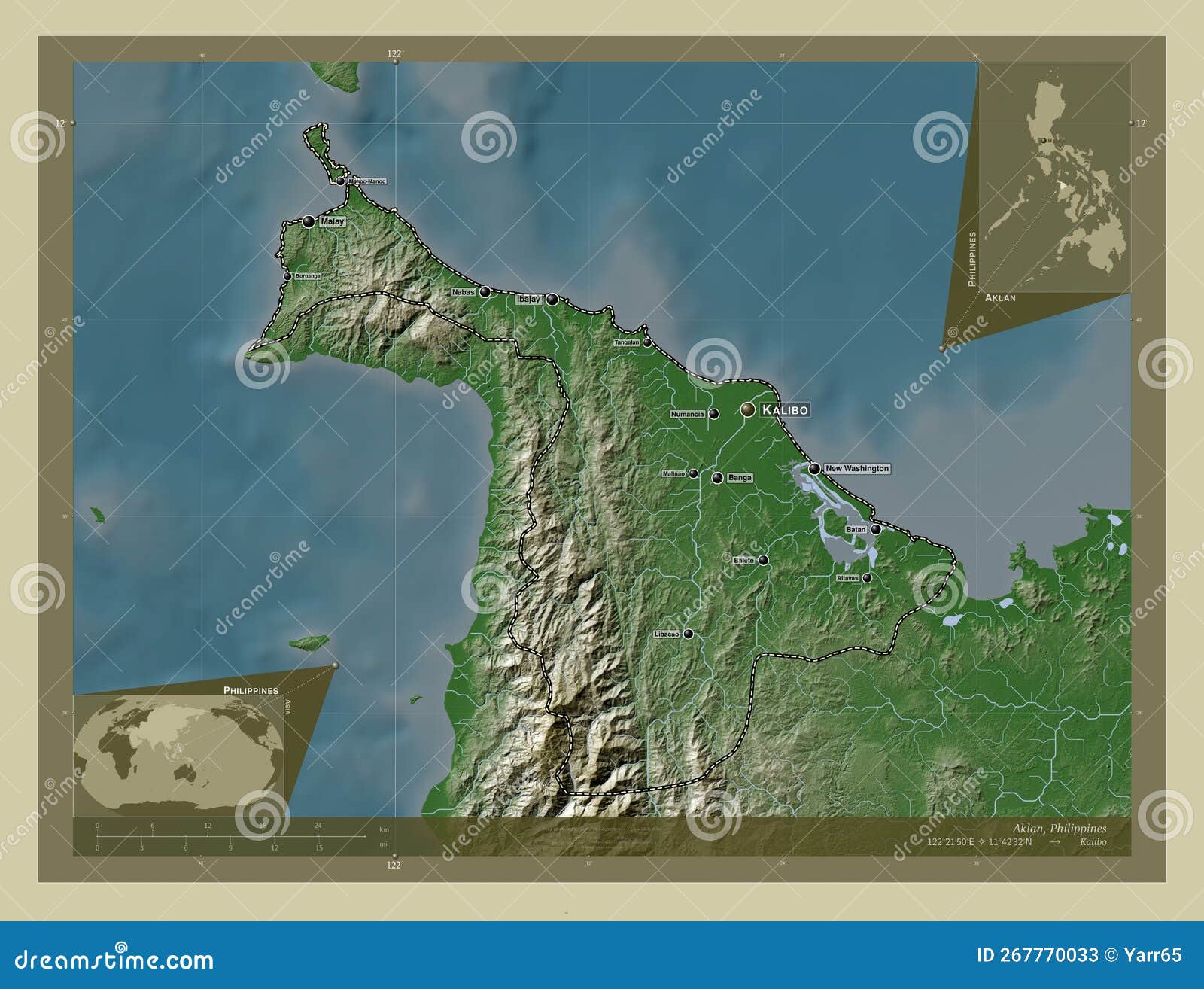 Aklan, Philippines. Wiki. Labelled Points of Cities Stock Illustration ...