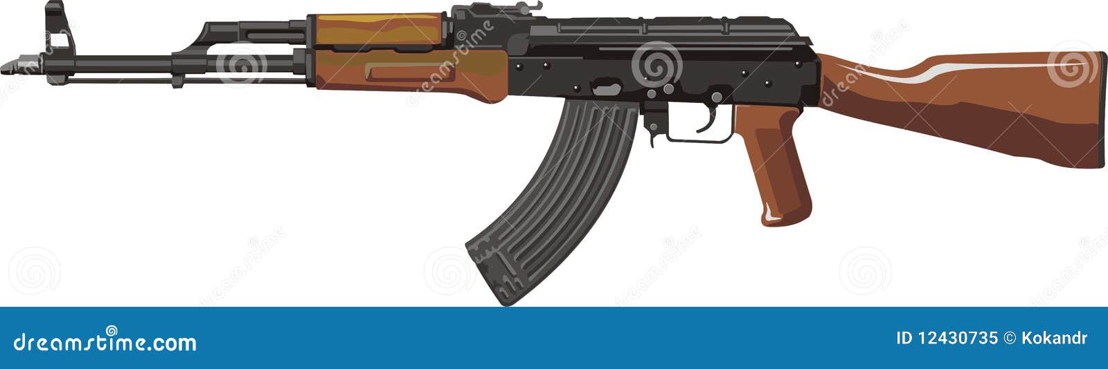 AKM stock vector. Illustration of army, kalasnikov, clip - 12430735