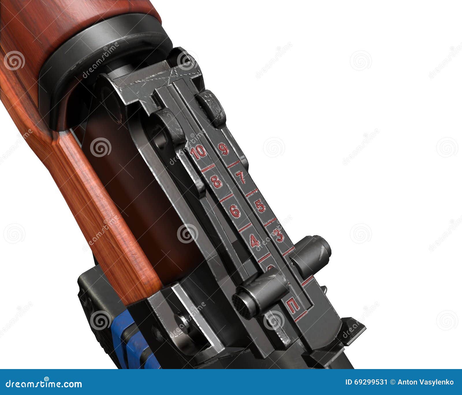 Akm Assault Rifle 3d Illustration Stock Illustration - Illustration of ...