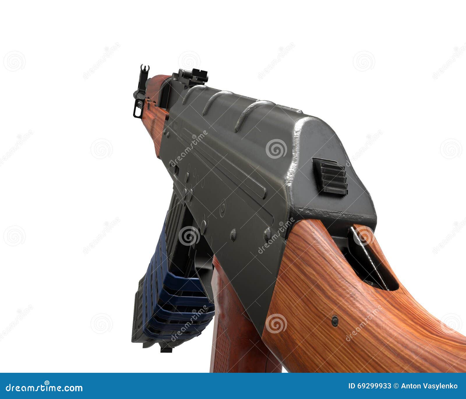 Akm Assault Rifle 3d Illustration Royalty-Free Cartoon | CartoonDealer ...