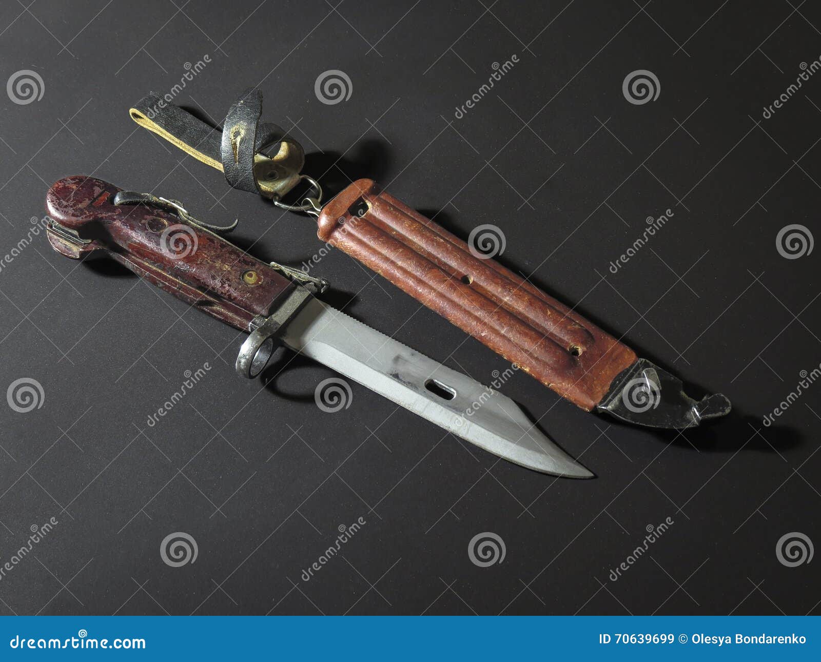AKM bayonet knife stock image. Image of metal, fatal - 70639699