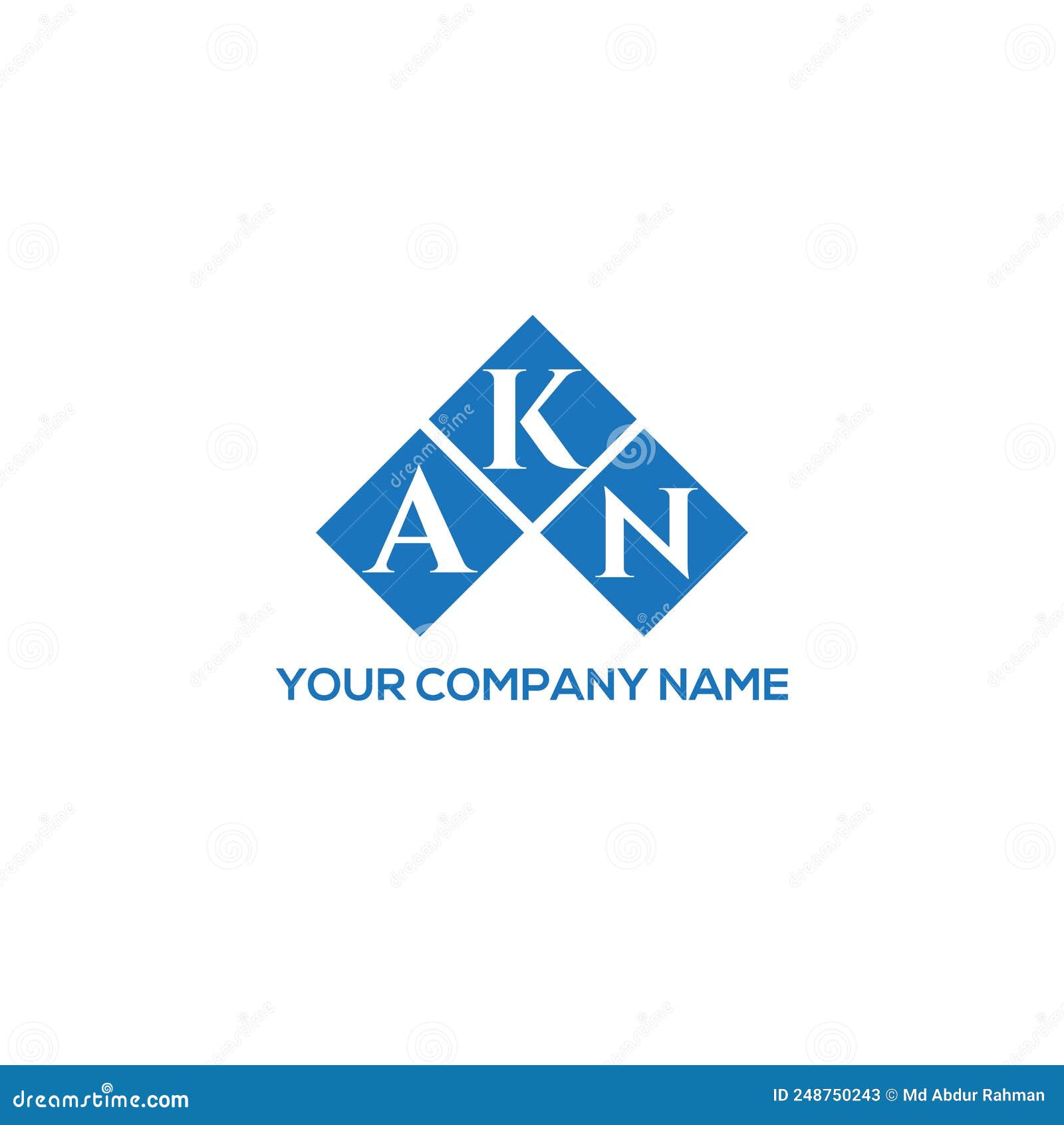 AKN Letter Logo Design on WHITE Background. AKN Creative Initials ...