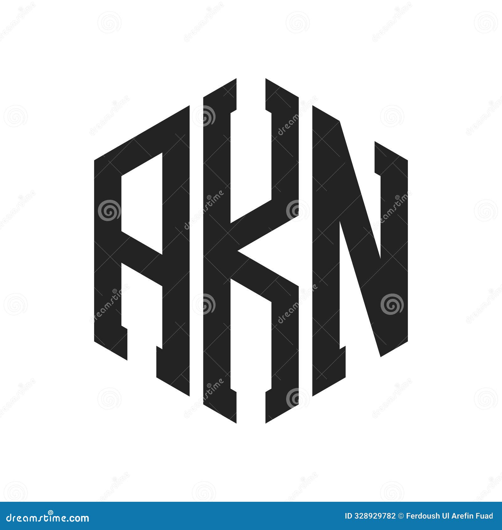 AKN Logo Design. Initial Letter AKN Monogram Logo Using Hexagon Shape ...