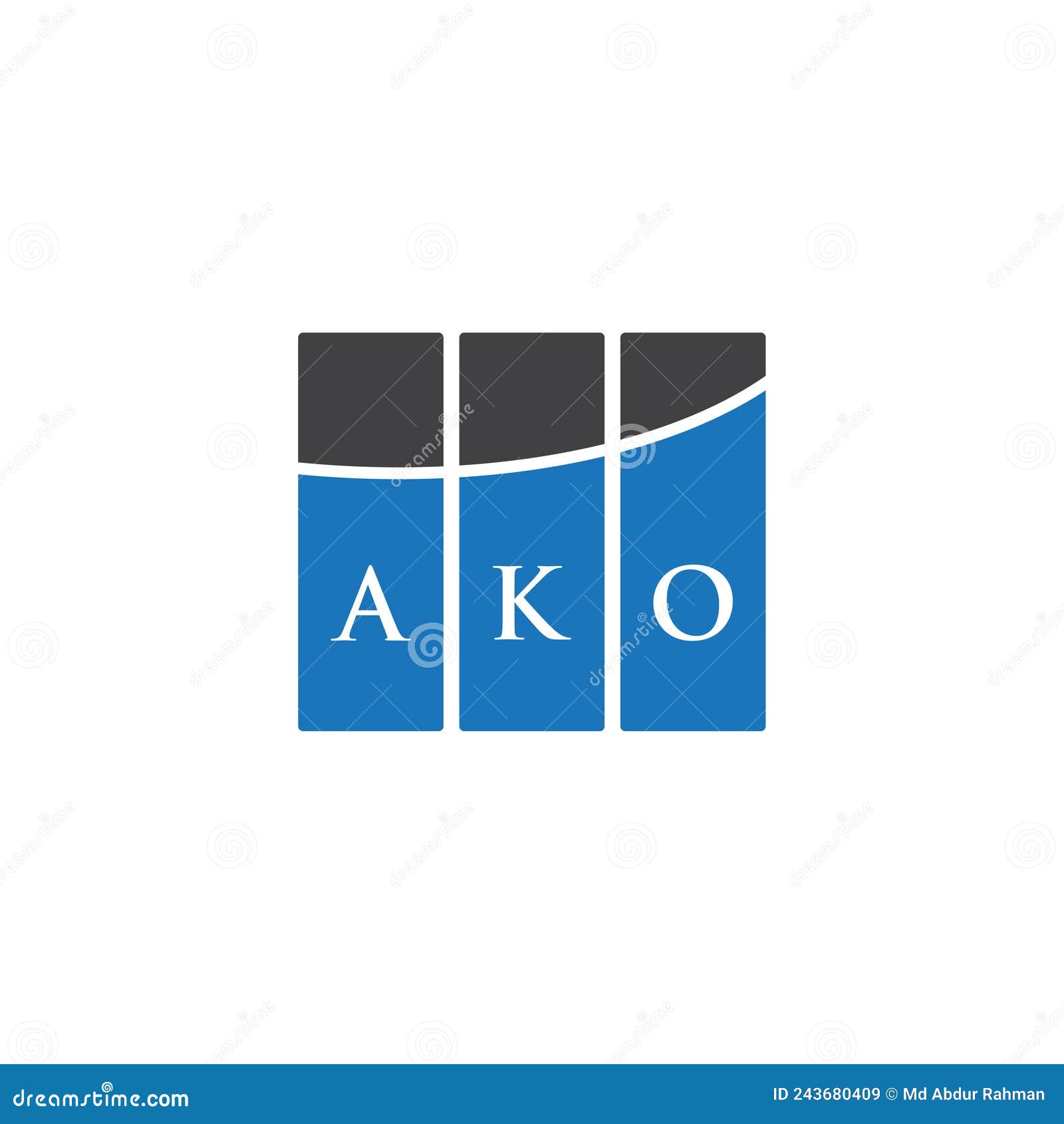 AKO Letter Logo Design On Black Background. AKO Creative Initials ...