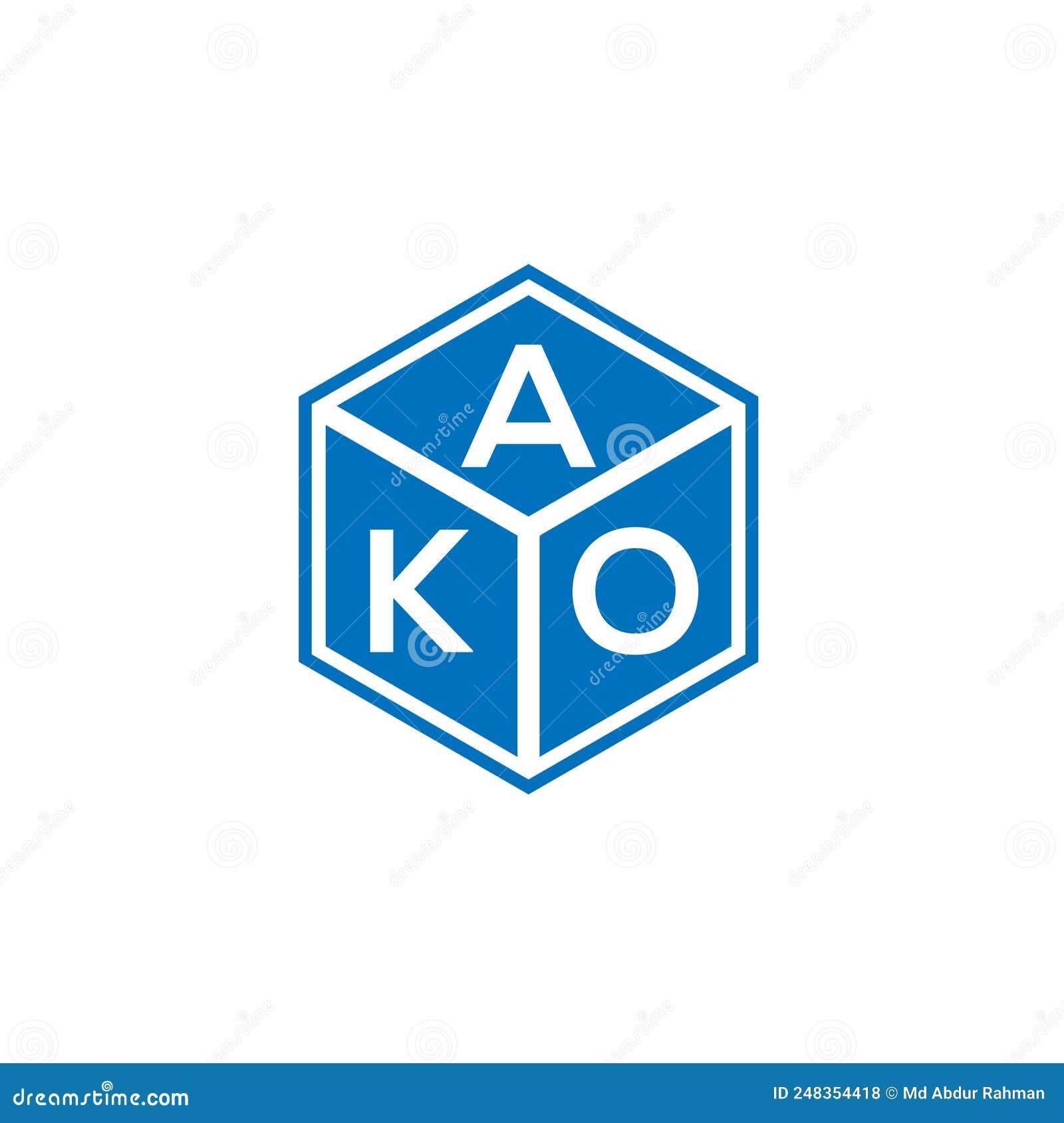 AKO Letter Logo Design on Black Background. AKO Creative Initials ...