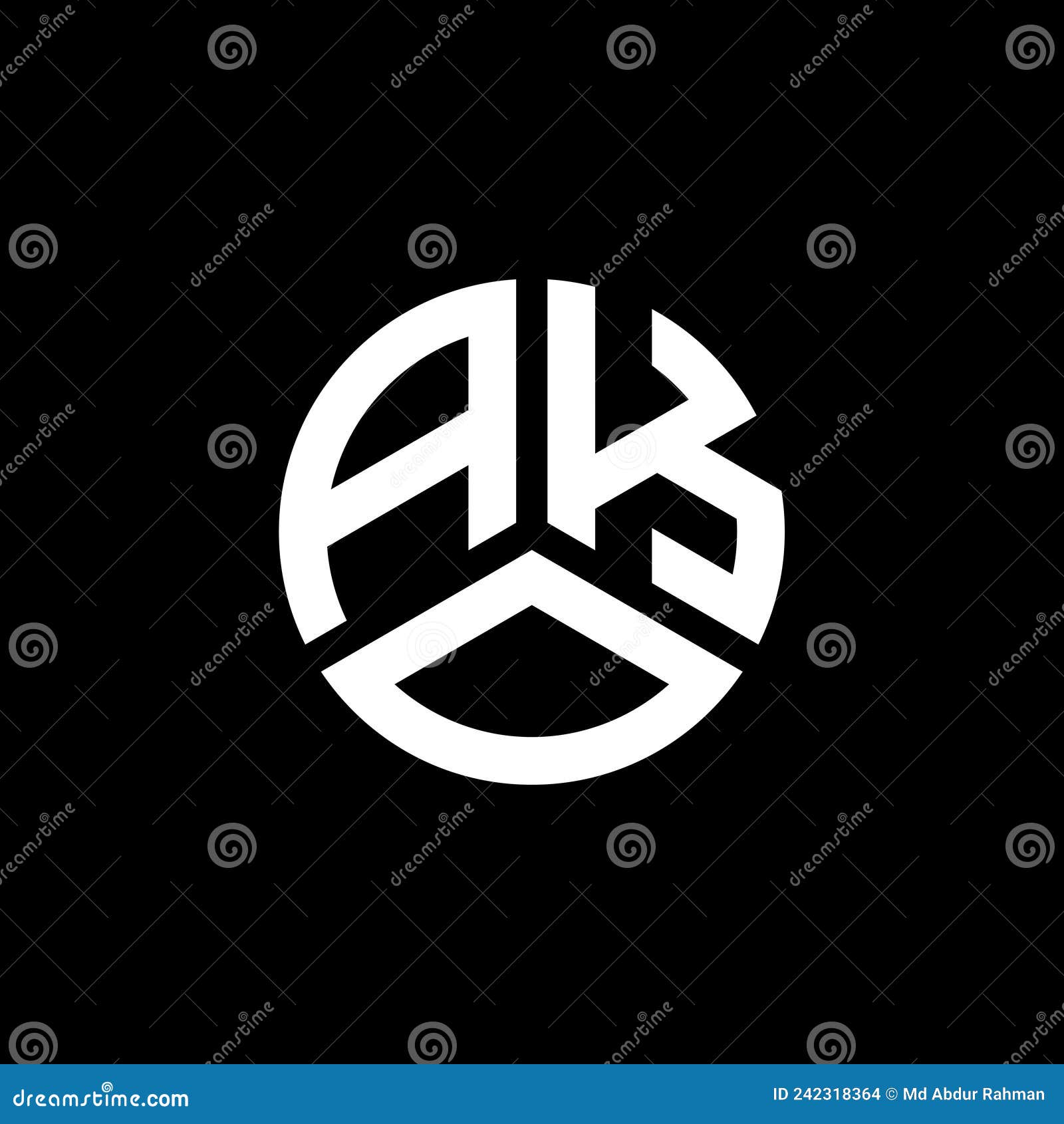 AKO Letter Logo Design On White Background. AKO Creative Initials ...