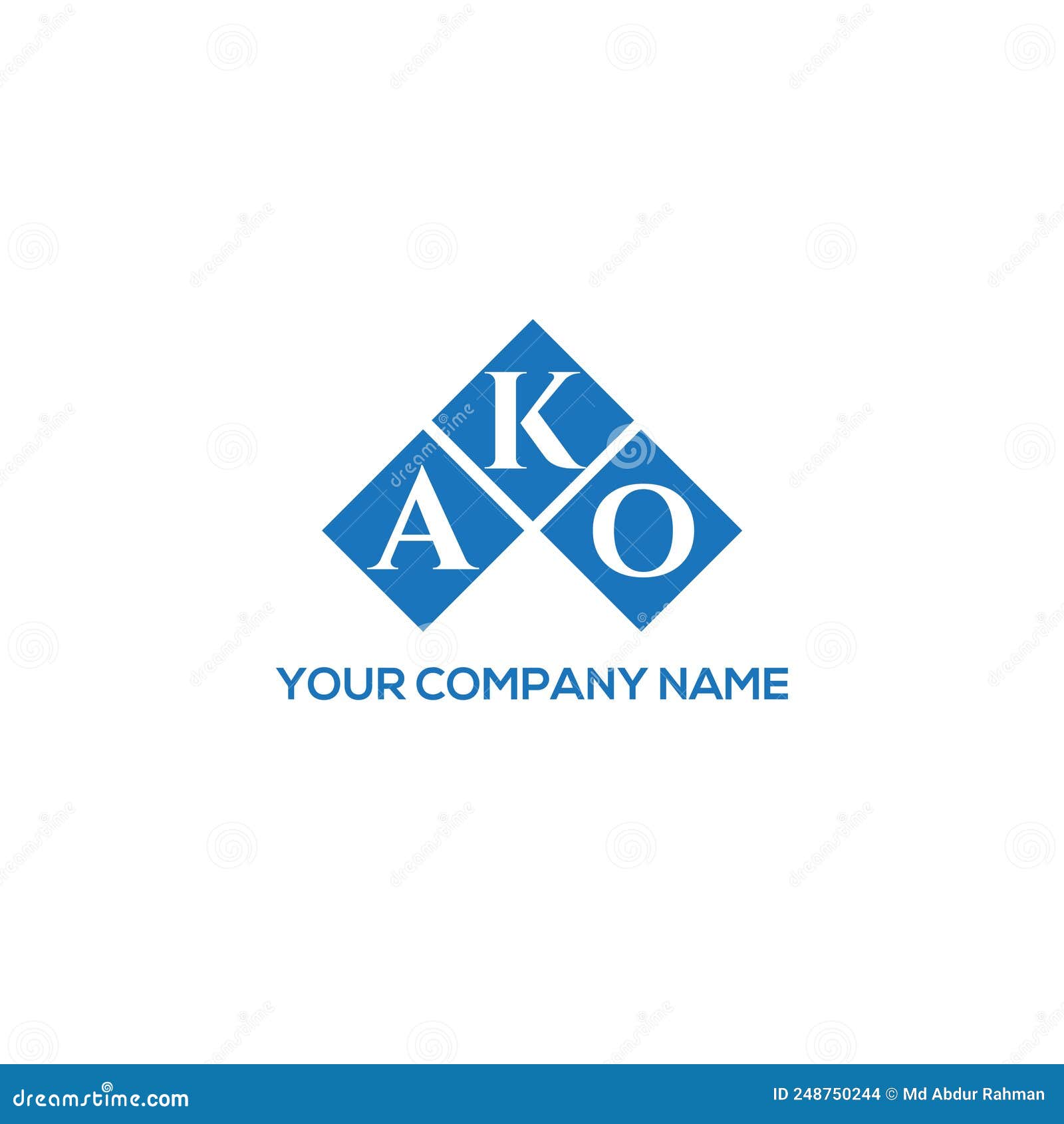 AKO Letter Logo Design on WHITE Background. AKO Creative Initials ...