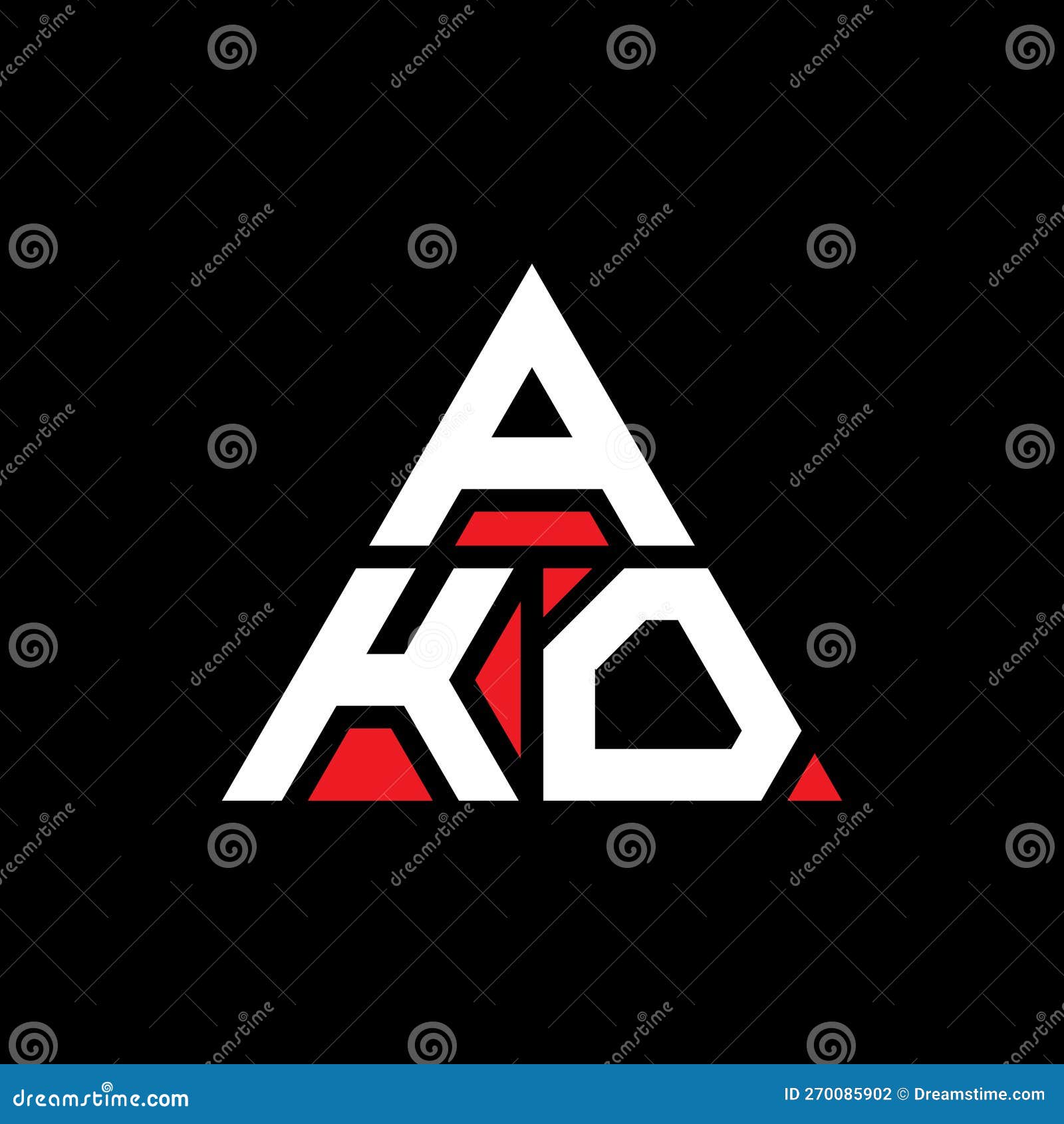AKO Triangle Letter Logo Design with Triangle Shape. AKO Triangle Logo ...