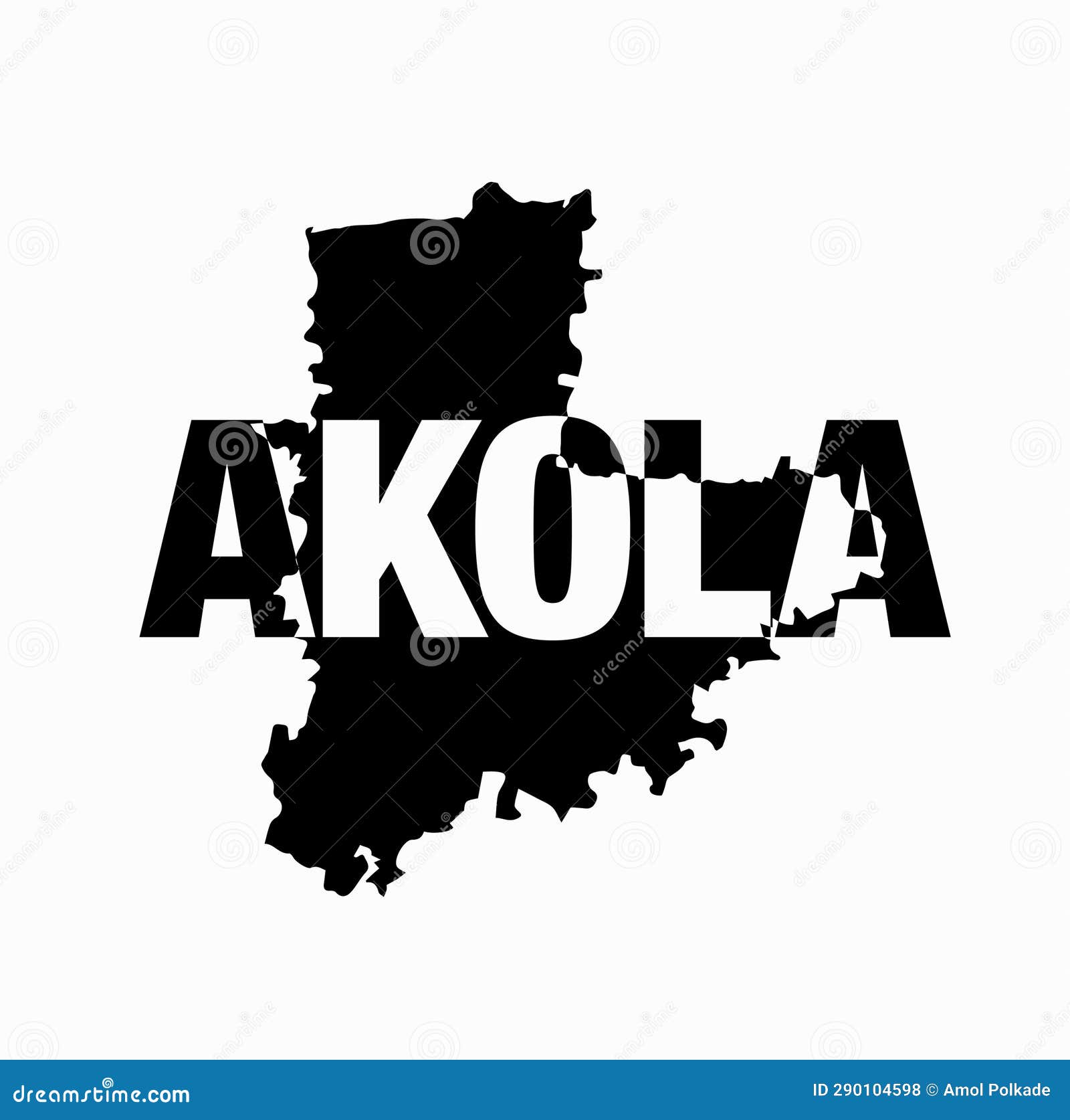 Akola District Map Typography. Akola a District of Maharashtra Stock ...