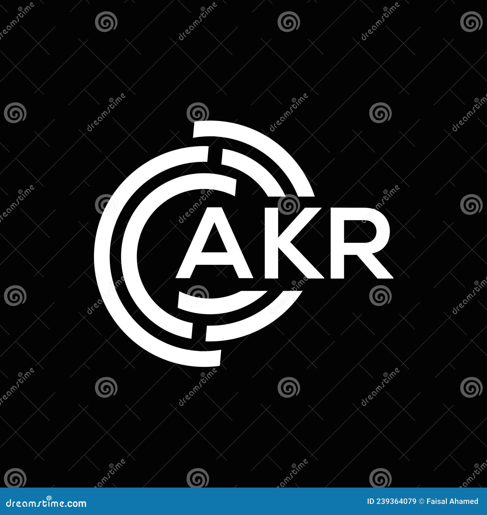 AKR Letter Logo Design on Black Background. AKR Creative Initials ...