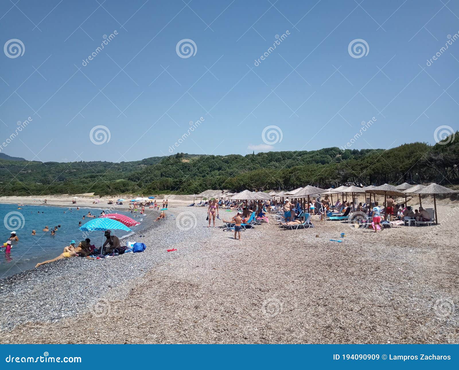 Akra Kastrosykia Beach and Forest Behind Greece Editorial Stock Image ...
